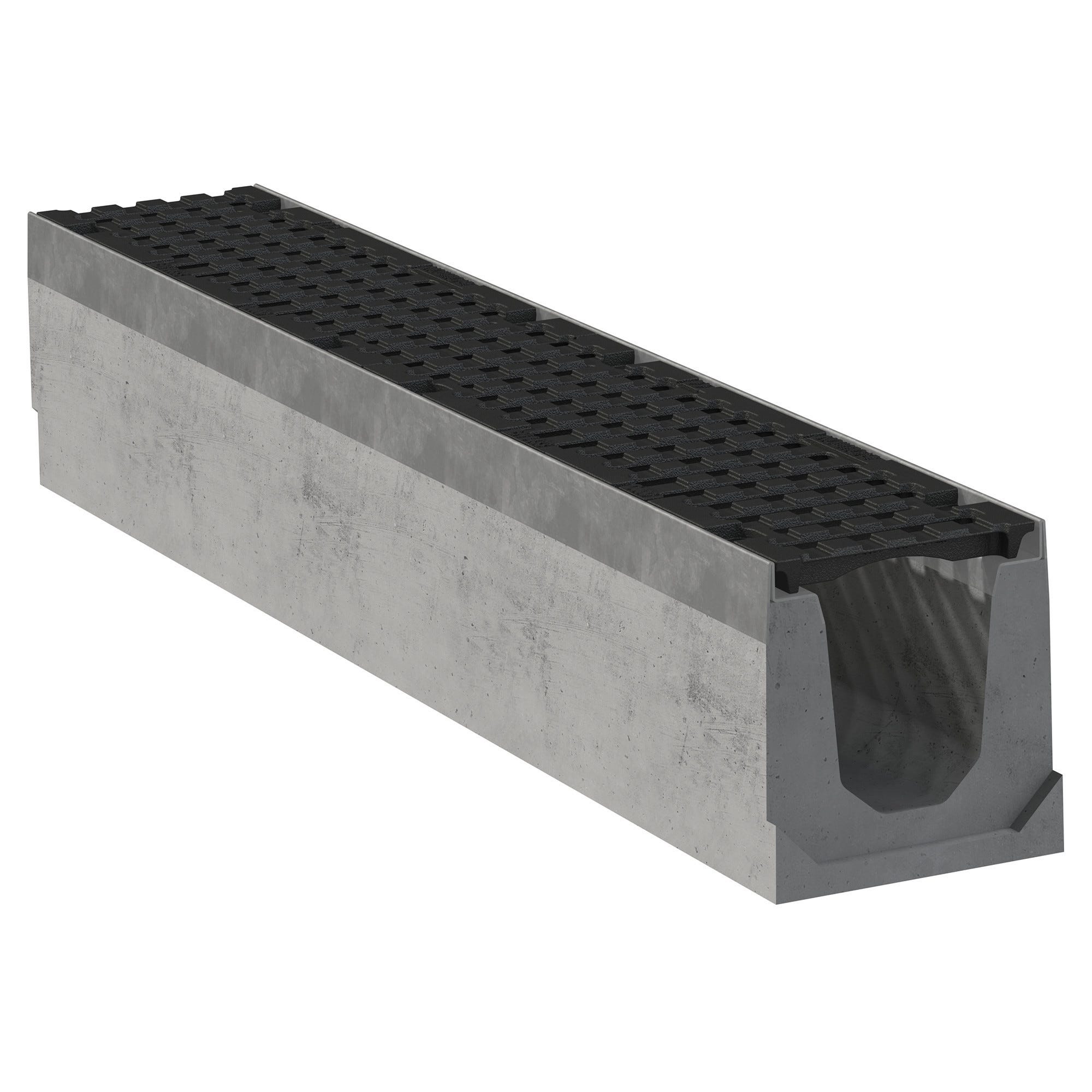 CANALE CLS EVOLUTION100 160x180x1000 mm GRIGLIA GHISA D400 MONTATA