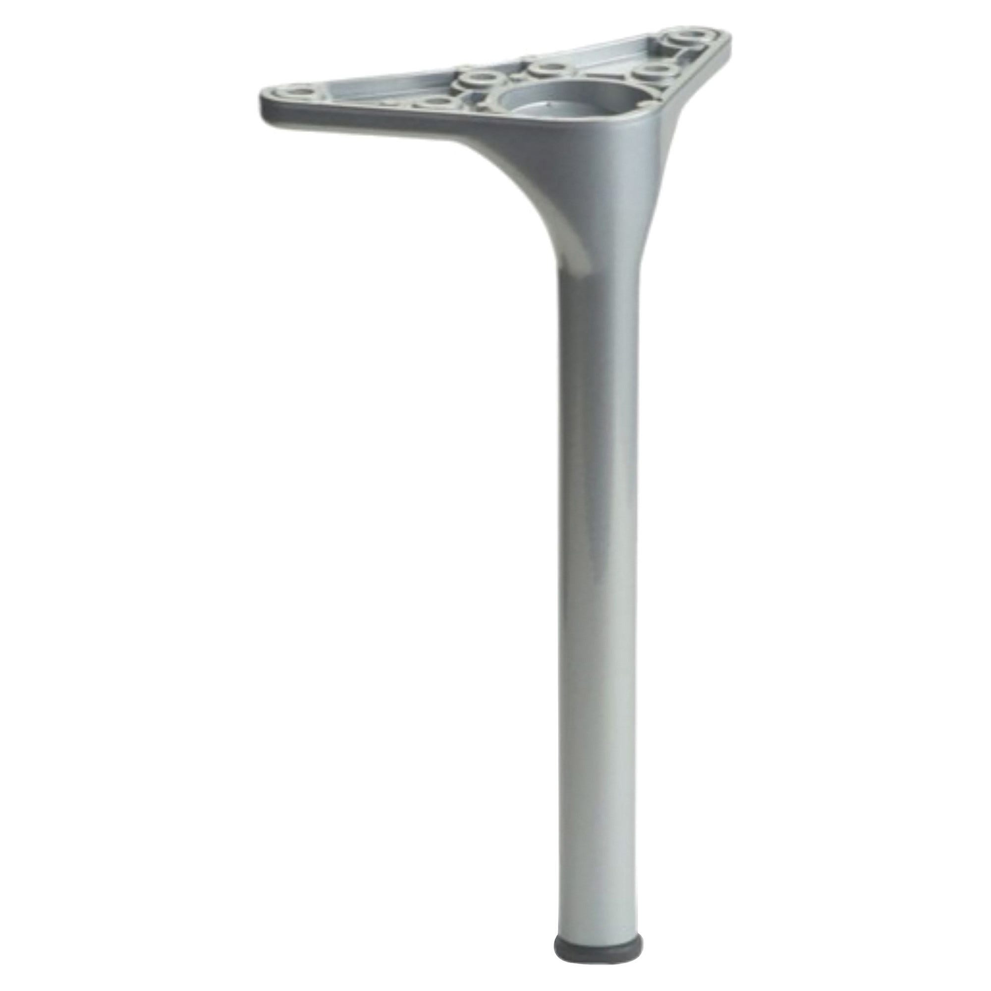 PIEDE PER MOBILE REGOLABILE Ø 18 mm H 140 mm ZAMA VERNICIATO ALLUMINIO