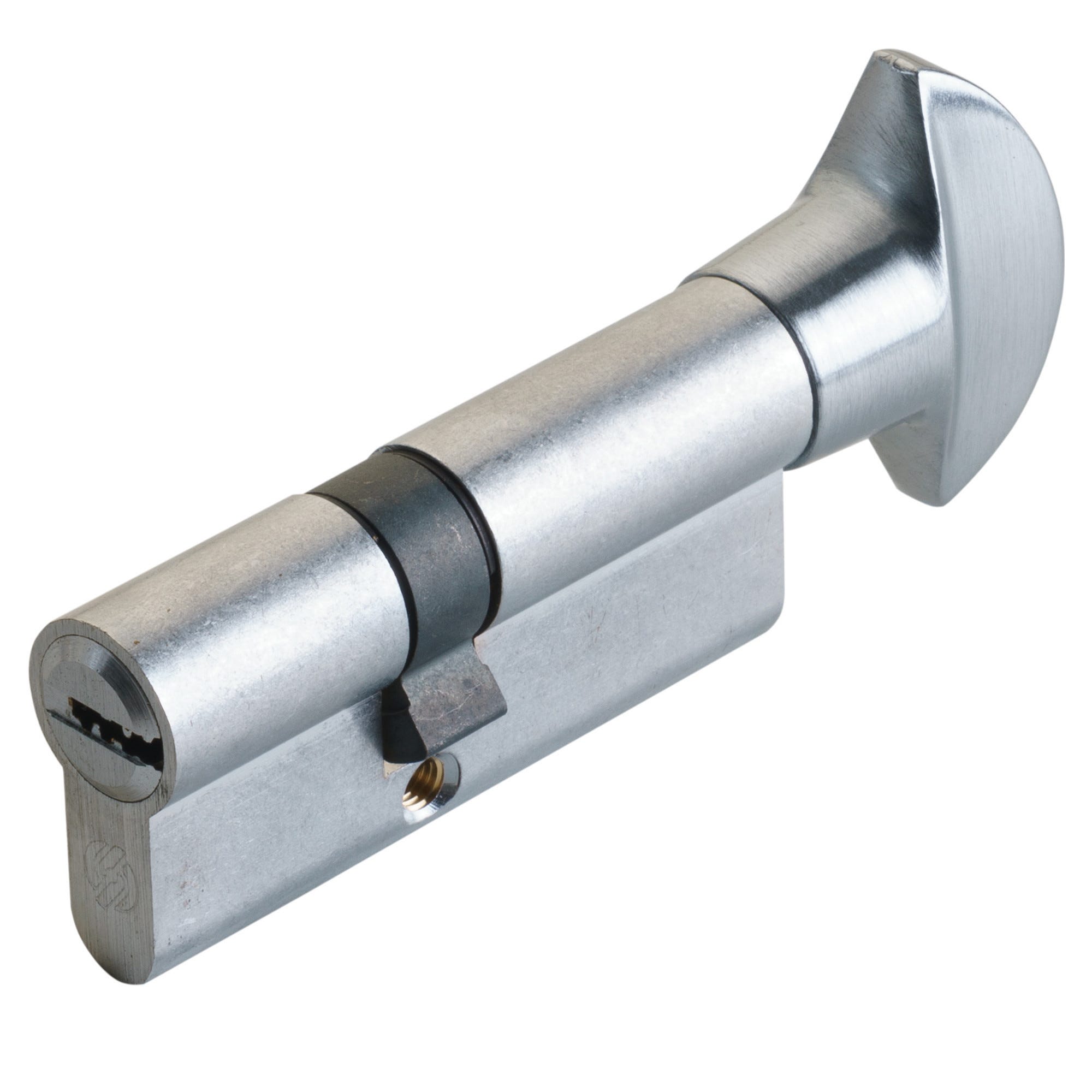 CILINDRO SAGOMATO SECUREMME K2-P POMOLO MISURA 70 = 30+40 mm OTTONE CROMO SATINATO