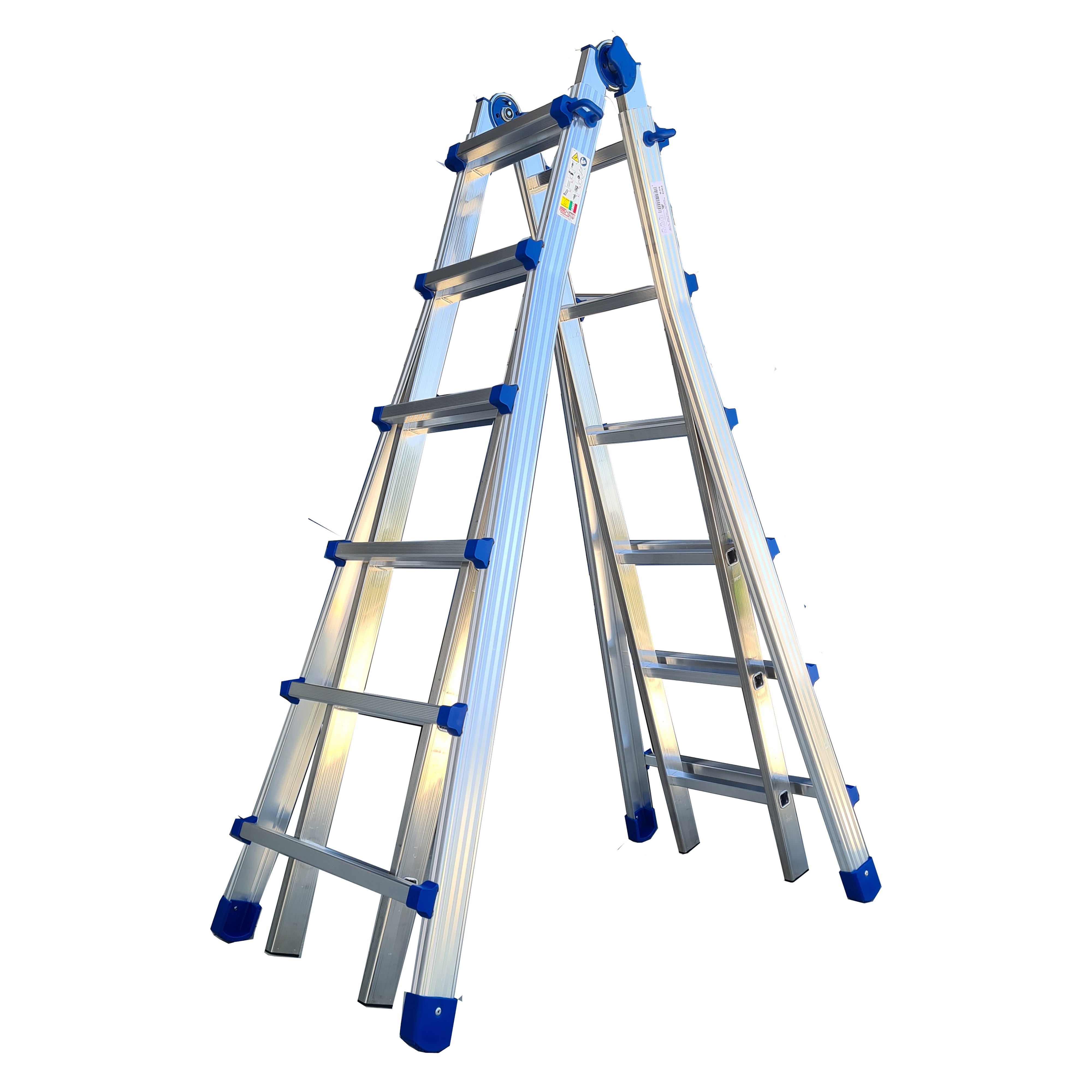 SCALA TELESCOPICA BLU MARCHETTI 6+6 ALTEZZA MASSIMA 600 m D.LGS 81/08 ...