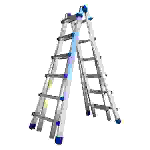 SCALA TELESCOPICA BLU MARCHETTI 6+6 ALTEZZA MASSIMA 600 m D.LGS 81/08 ...