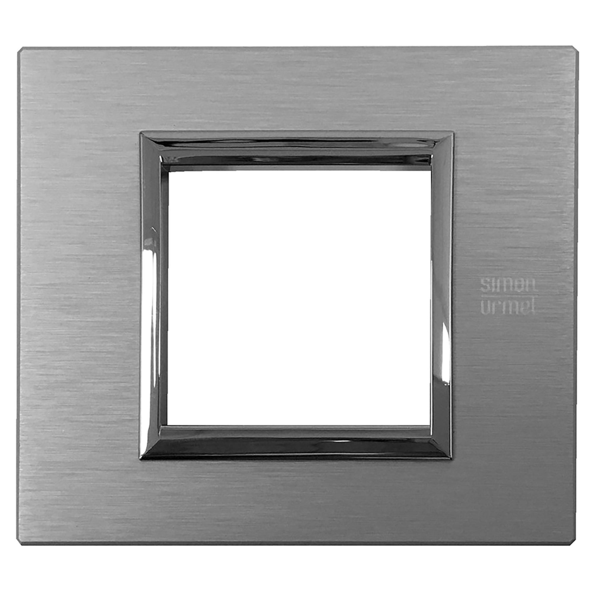 PLACCA 2 MODULI ALLUMINIO SATINATO NEA EXPI'