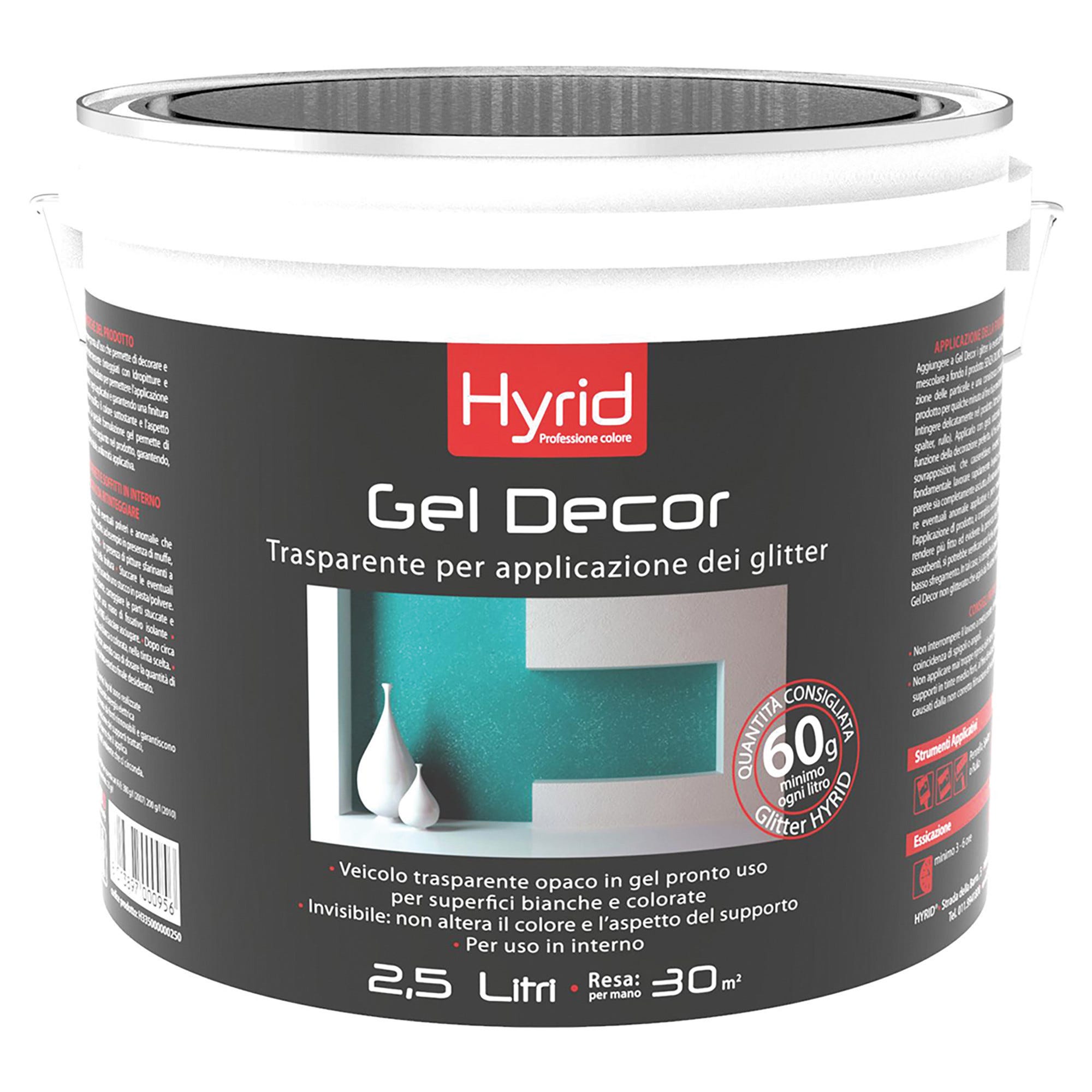 GEL TRASPARENTE DECOR HYRID 2,5 l PER APPLICAZIONE DI GLITTER 5-6 m² ...