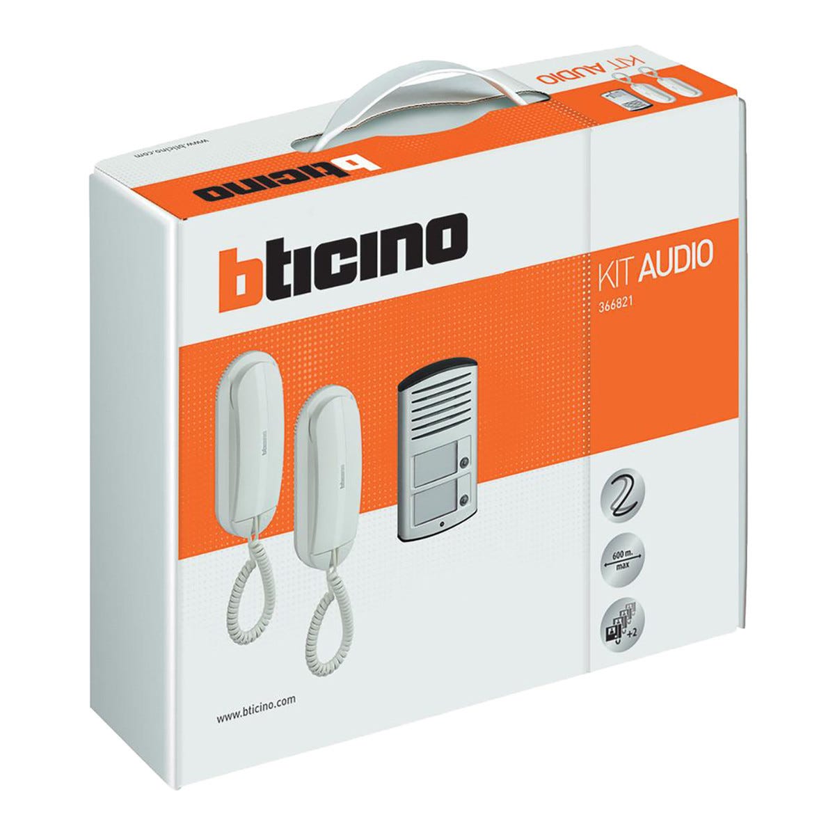 KIT AUDIO BTICINO TERRANEO BIFAMILIARE 2 FILI CON PULSANTIERA E ...