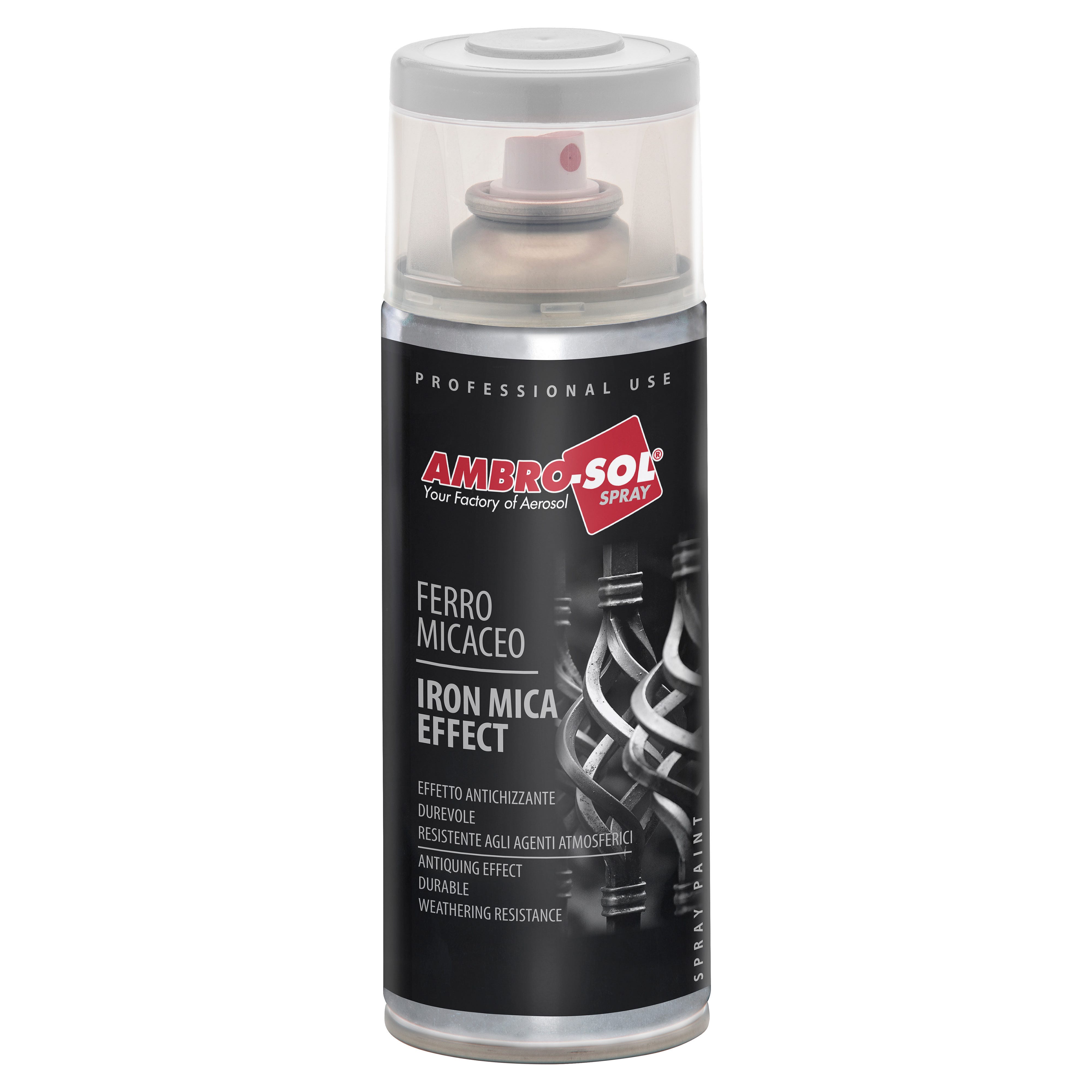 SMALTO SPRAY AMBROSOL FERROMICACEO FERRO ANTICO 400 ml 5 m² CON 1 l