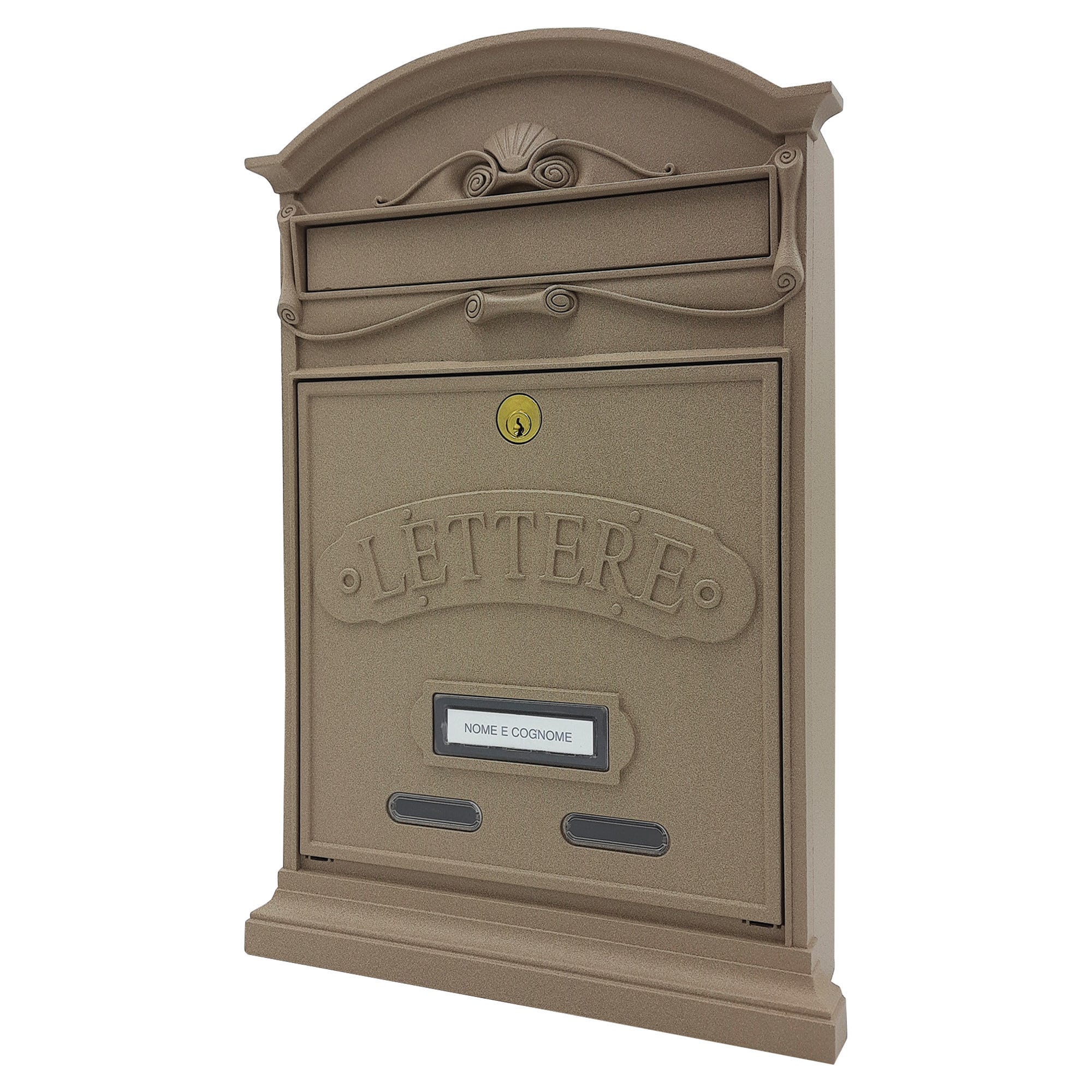 CASSETTA POSTALE PER ESTERNO ALUBOX LETTERE ALLUMINIO SABBIA 27x42x8,5 ...