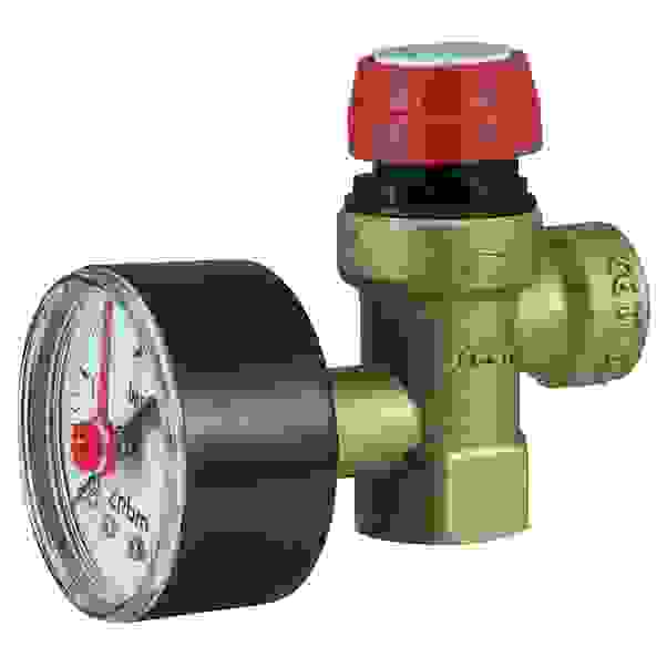 VALVOLA SICUREZZA RBM 3/4'' MF 3 BAR CON MANOMETRO - PN10 TEMPERATURA MAX 90°