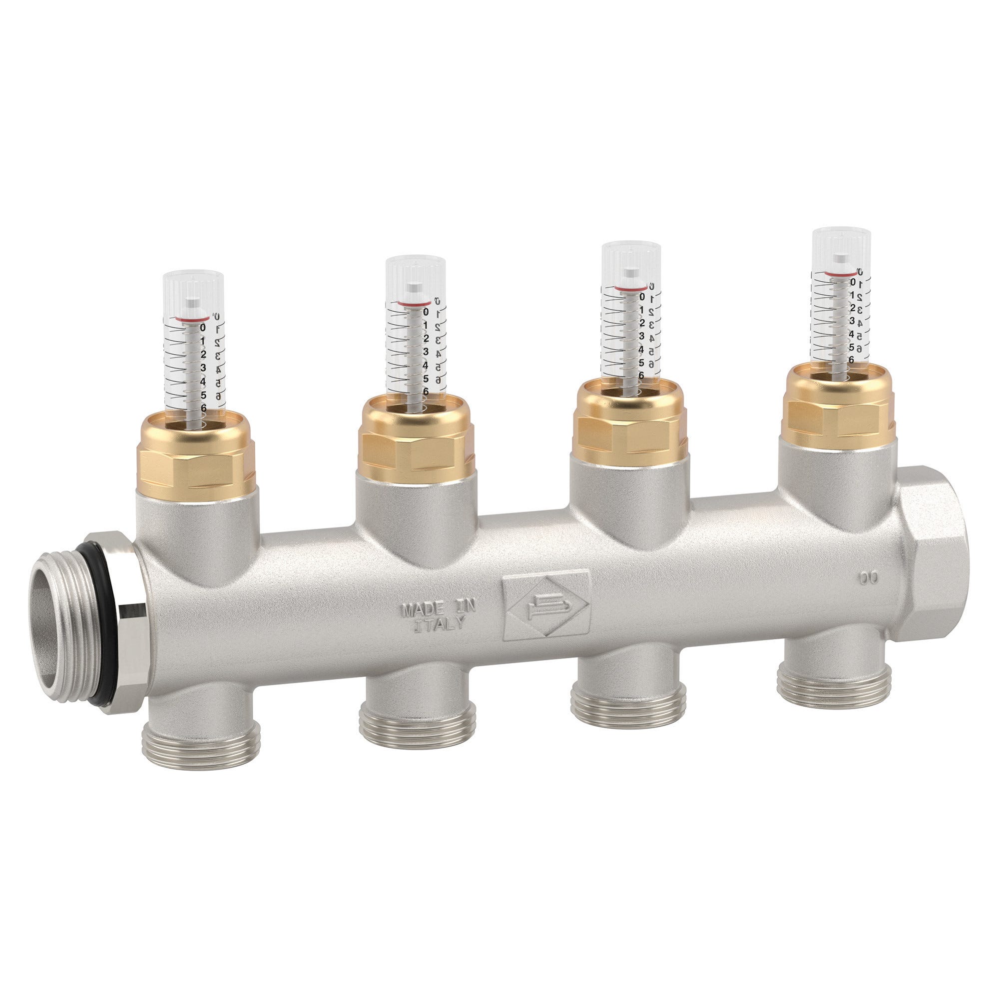 COLLETTORE CON FLUSSIMETRO POLETTI C36 4 VIE ATTACCO 3/4'' EUROKONO INGRESSO 1''