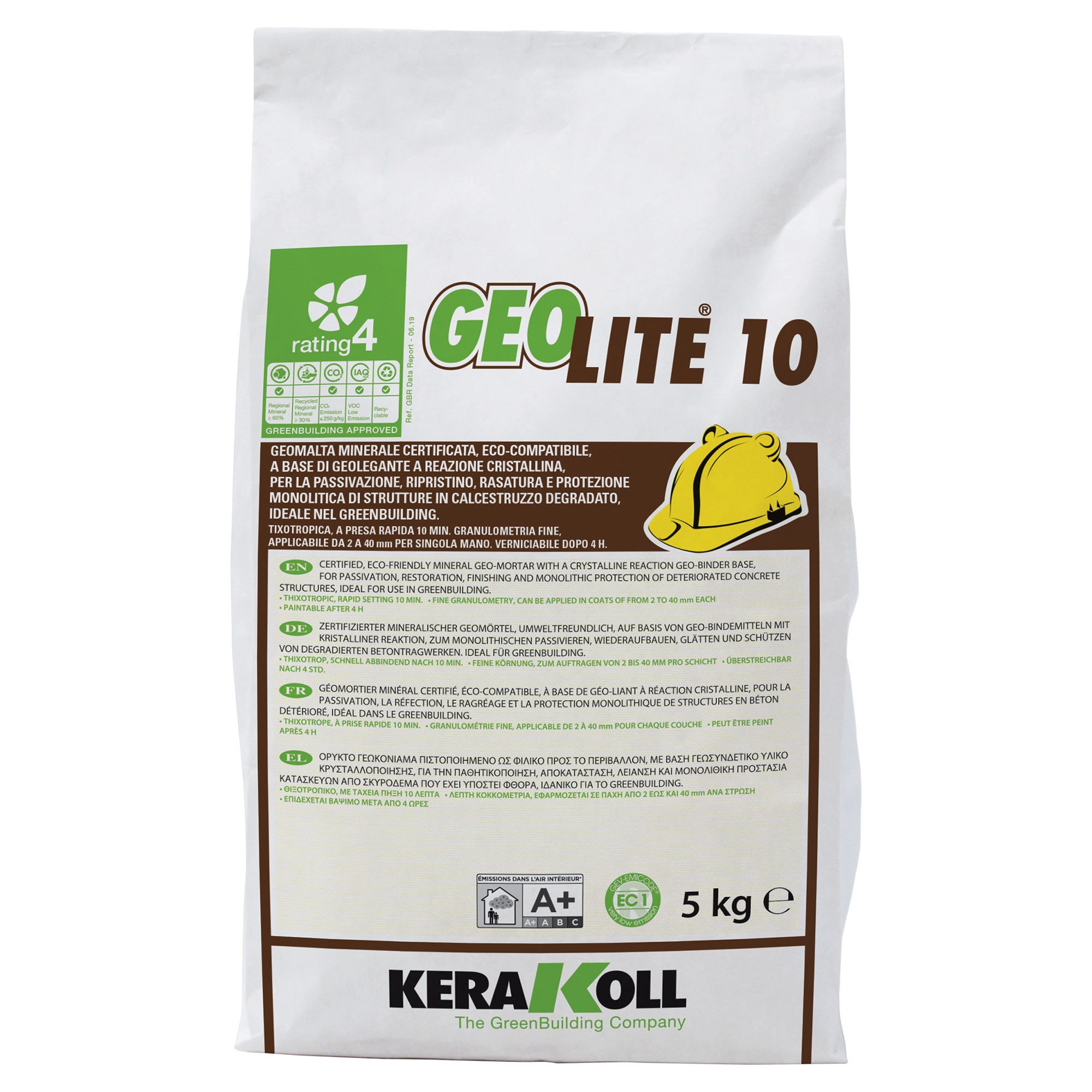 MALTA STRUTTURALE R4 GEOLITE 10 25 kg PER RIPRISTINO CALCESTRUZZO R4 25 ...