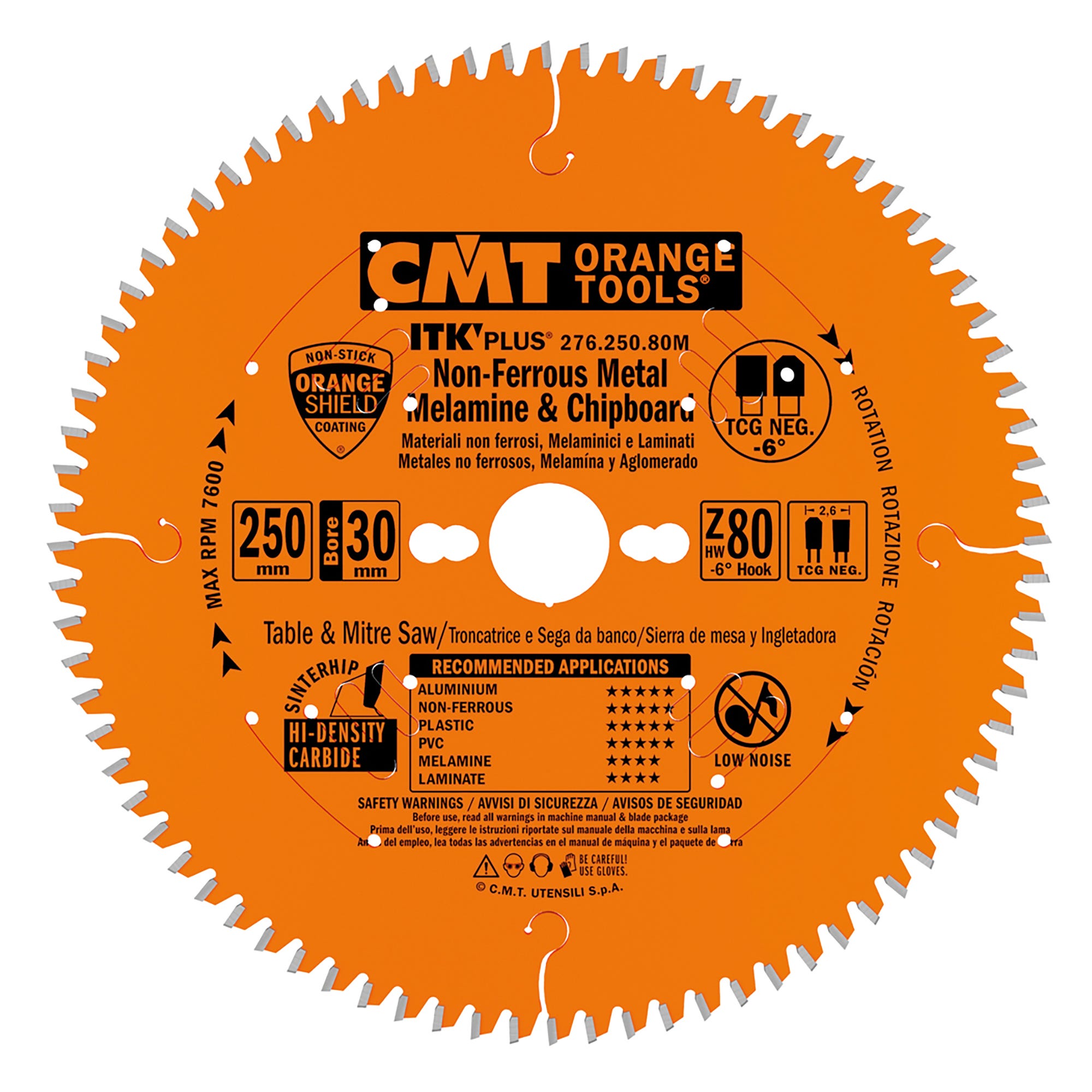 LAMA Ø250 mm CMT 80 DENTI Ø FORO 30 mm PER TRONCATRICE PER RAME ...
