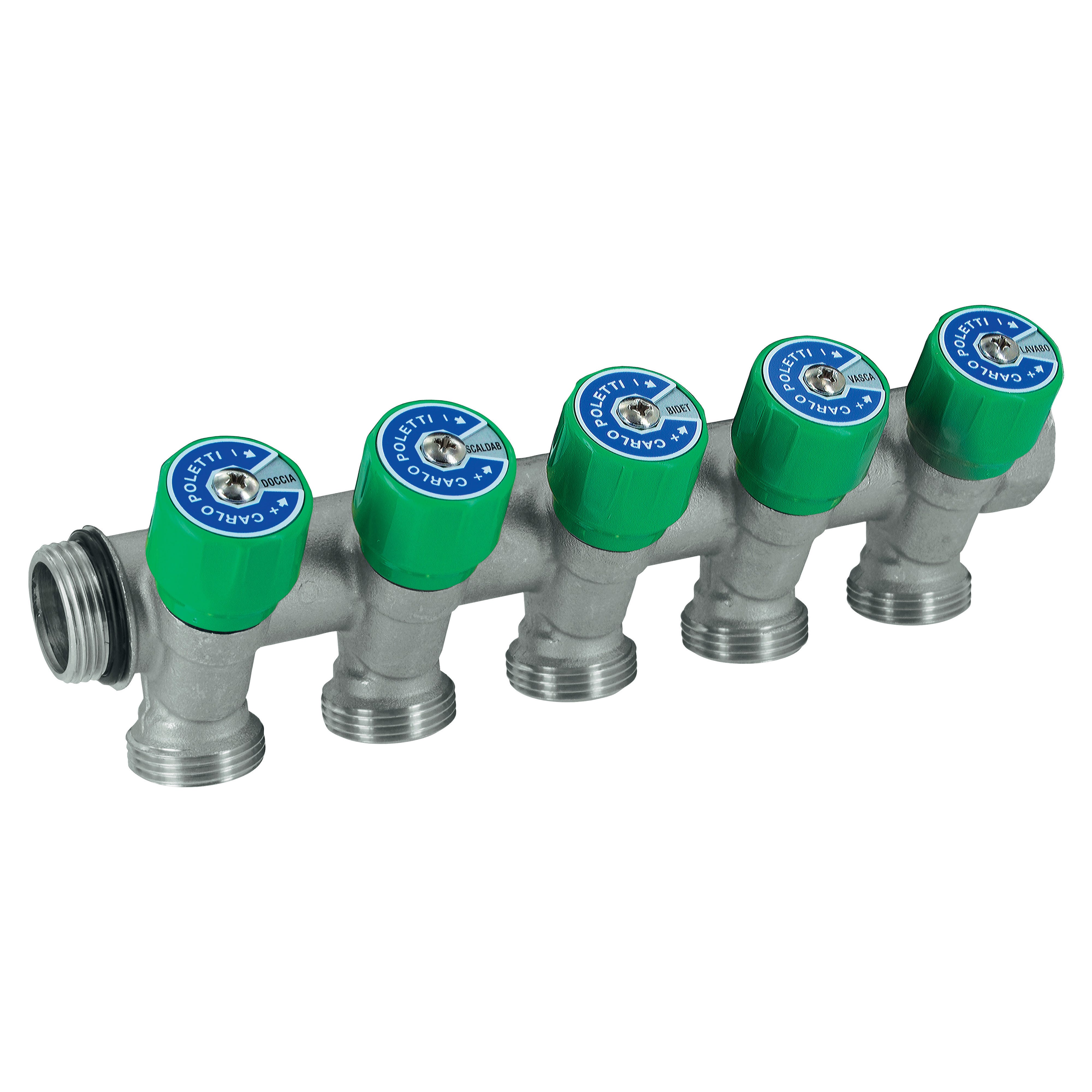 COLLETTORE SANITARIO POLETTI C522 3 VIE 3/4'' EUROCONO INT. 40 mm INGR ...