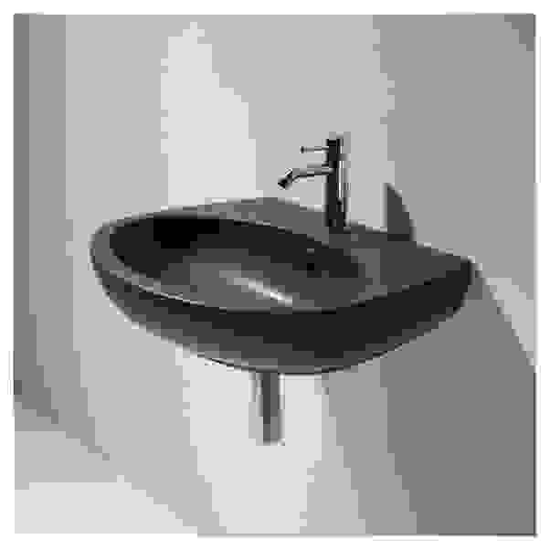 LAVABO SOSPESO E D'APPOGGIO SIMAS SERIE BORMIO IN CERAMICA ANTRACITE 65x51 cm (LxP)
