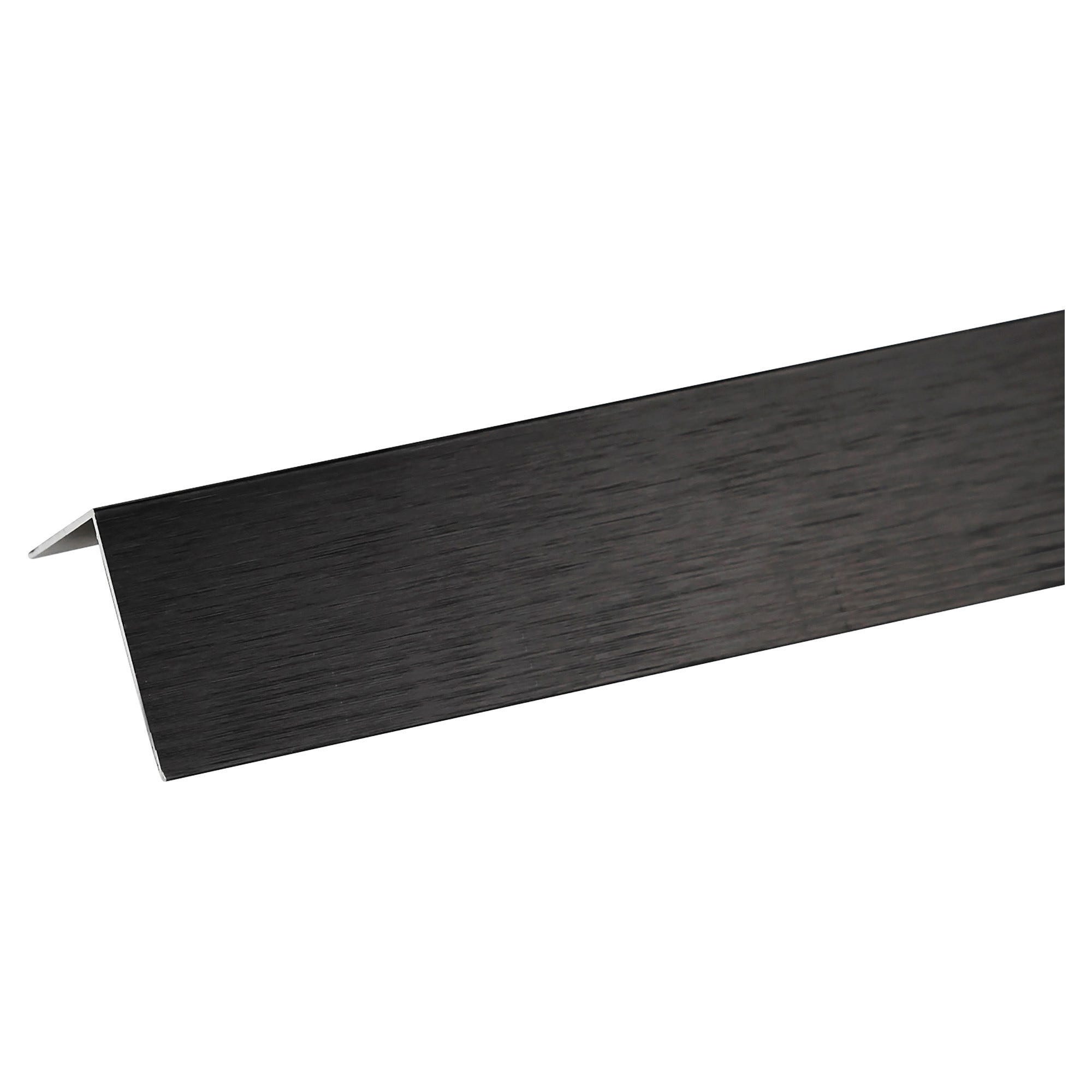 ANGOLARE L ALLUMINIO 30x15x1 mm 1 m NERO SPAZZOLATO