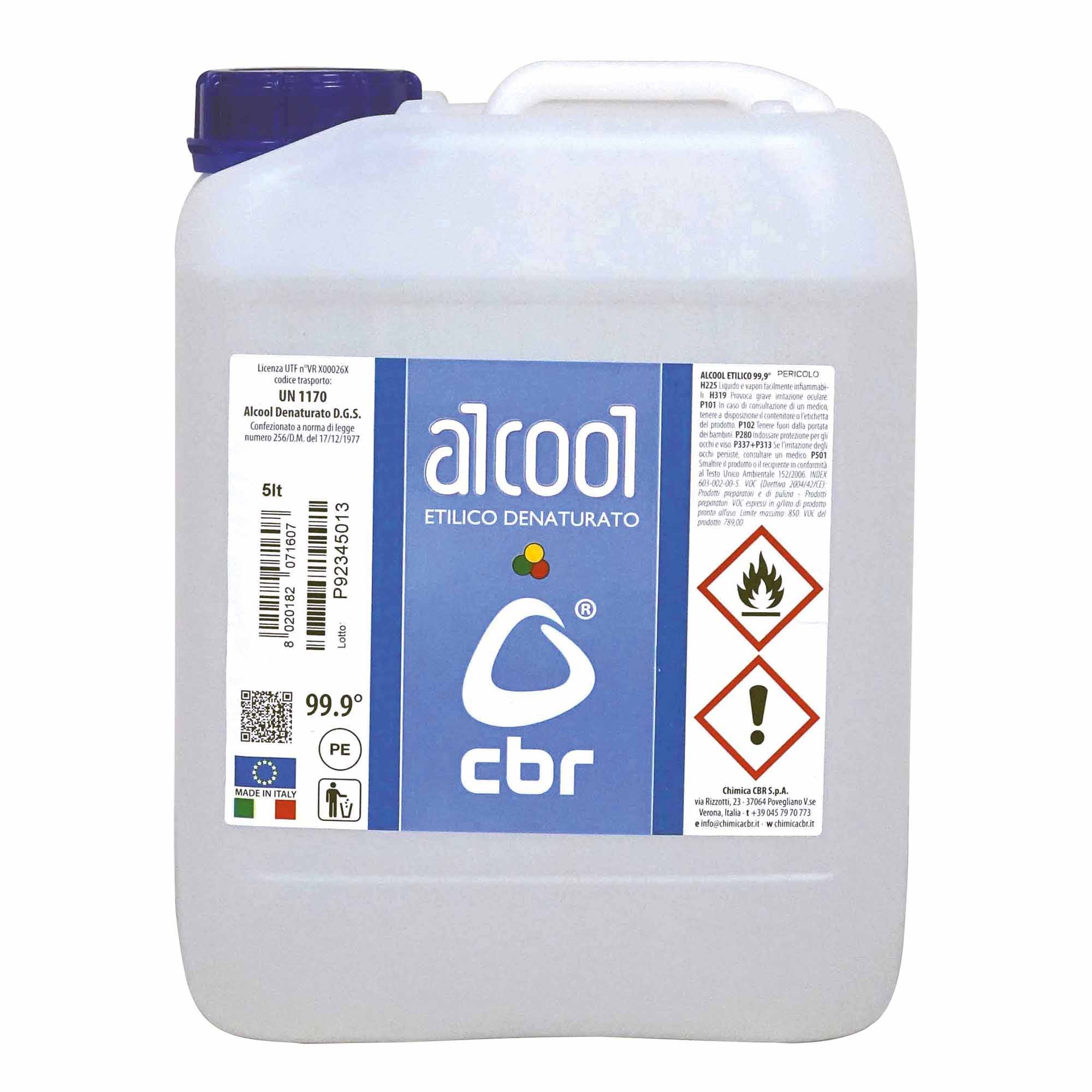 ALCOOL ETILICO DENATURATO 99.9° 5 l CBR