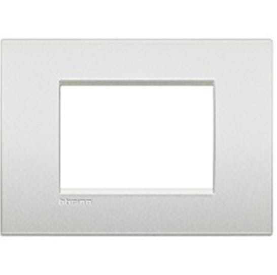 PLACCA BTICINO LIVING LIGHT AIR 3 MODULI COLORE BIANCO PERLA