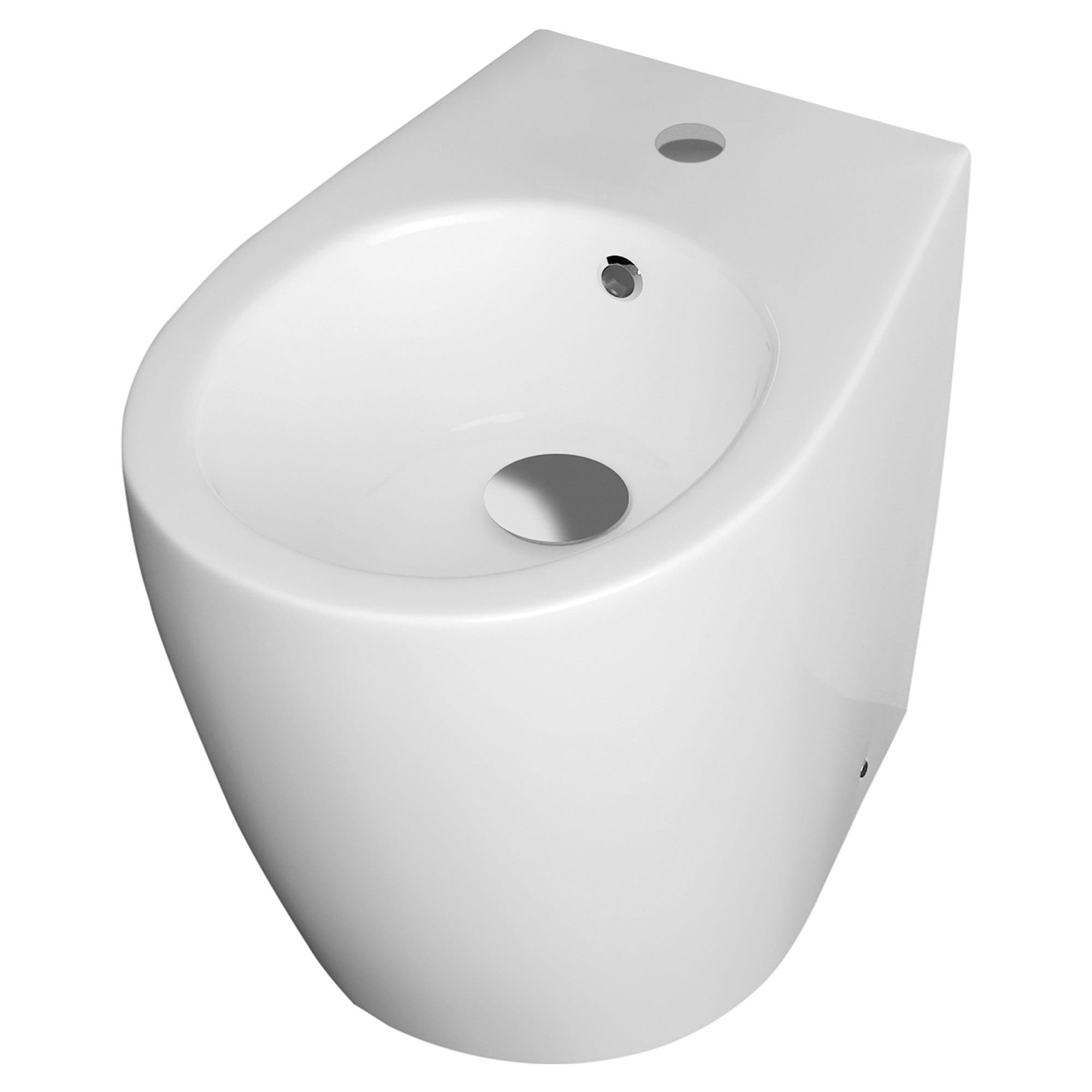 BIDET SERIE NOVEL FILO MURO A TERRA CERAMICA BIANCA