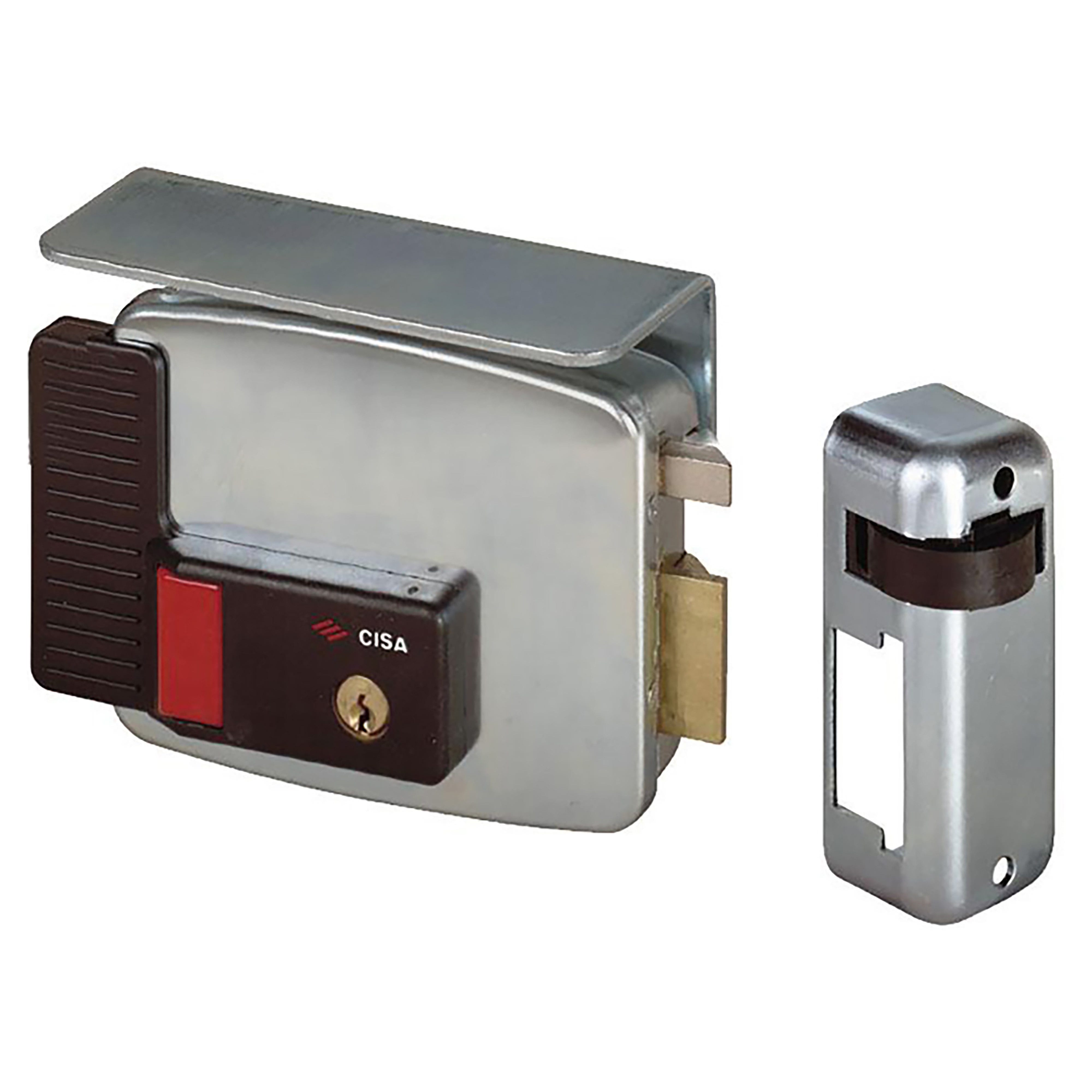 SERRATURA ELETTRICA CISA AD APPLICARE ENTRATA 60 mm DESTRA TETTUCCIO SCROCCO PULSANTE