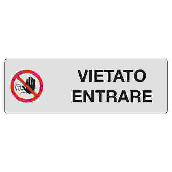 ADESIVO VIETATO ENTRARE IN PVC 15x5 cm