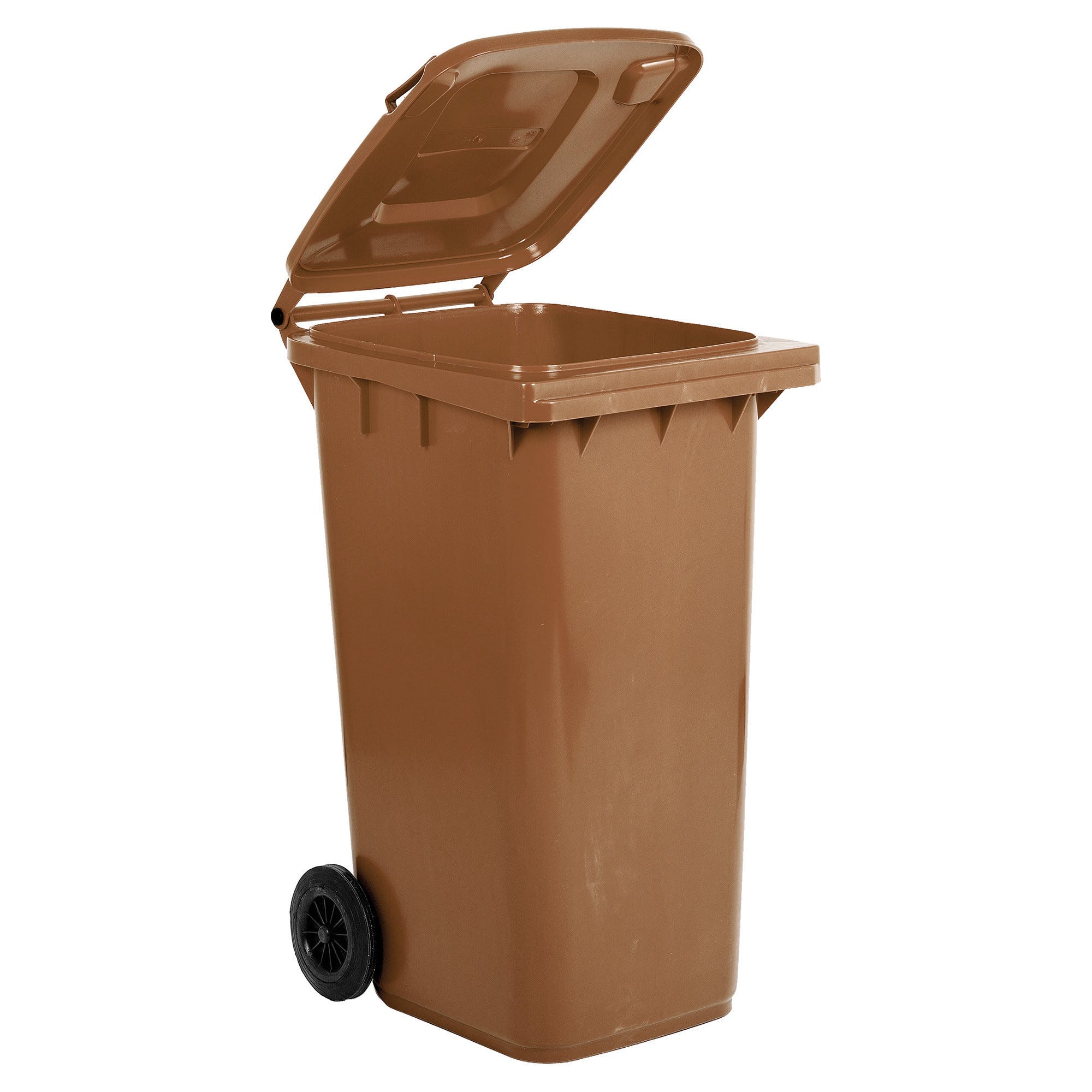 BIDONE CARRELLATO MOBILPLASTIC 240 l MARRONE CON COPERCHIO | Tecnomat
