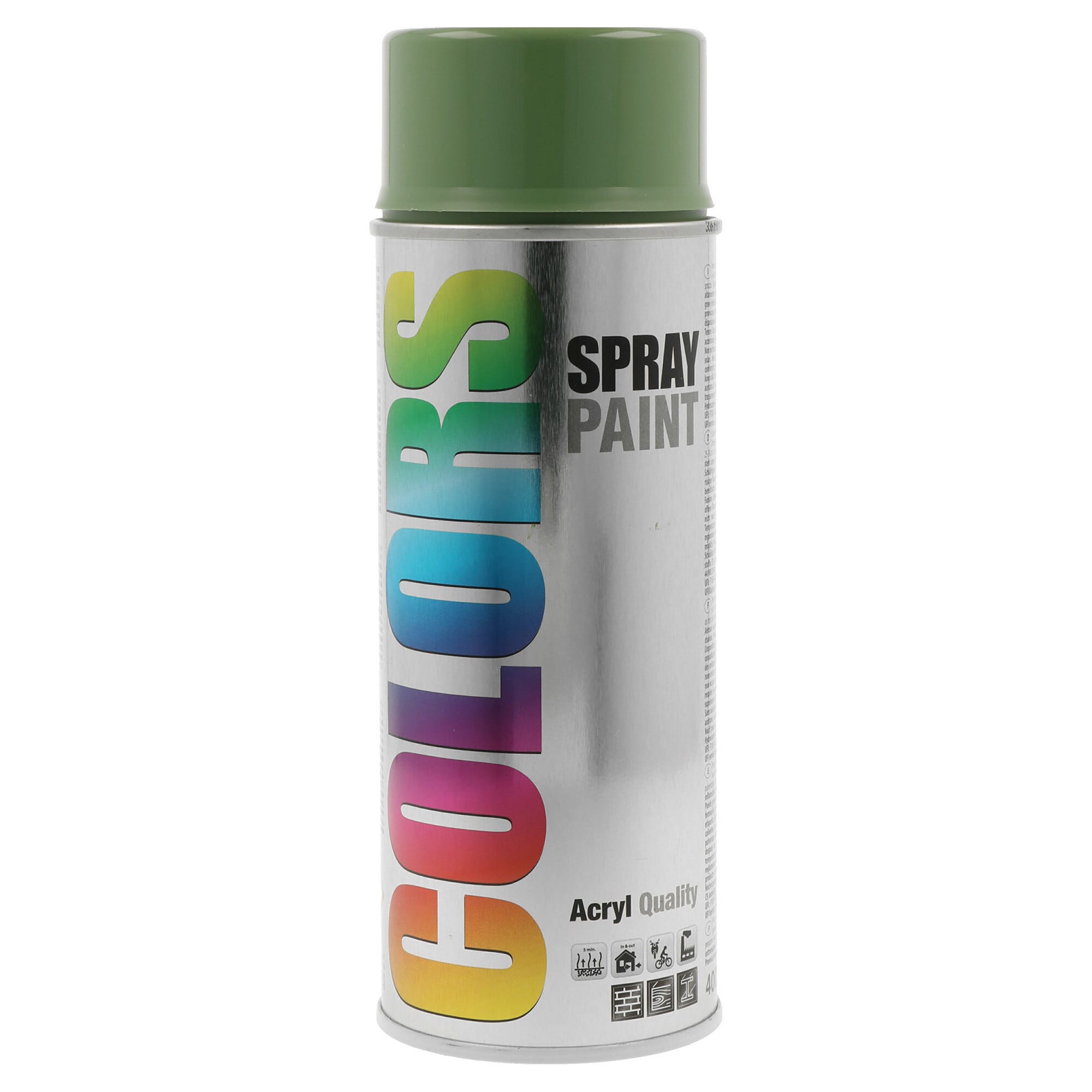 SMALTO SPRAY COLORS MOTIP RAL 6011 VERDE RESEDA 400 ml 2 - 4 m² CON 1 l