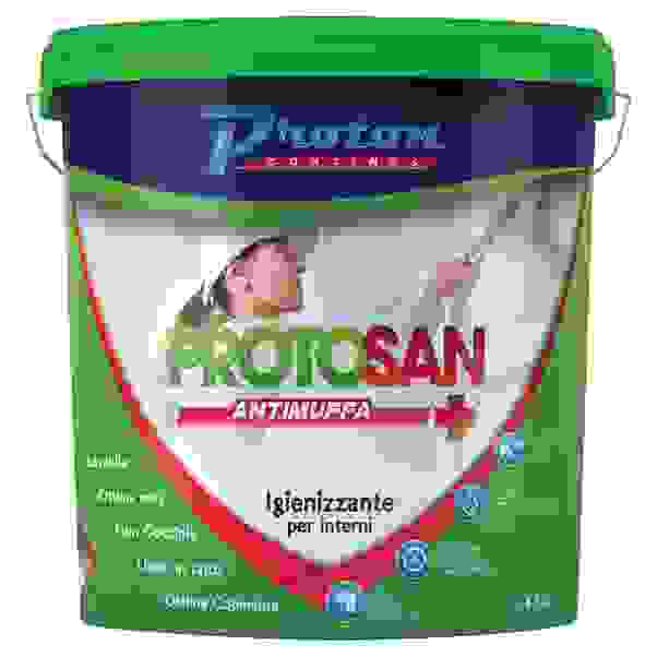 IDROPITTURA ANTIMUFFA PROTOSAN 14 l SUPERLAVABILE BIANCA 8-9 m² CON 1 l ...