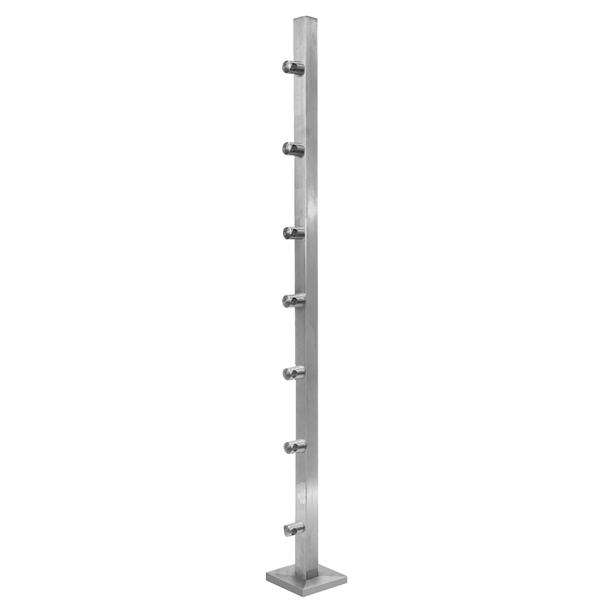 MONTANTE ANCORAGGIO A TERRA INOX 316 40x40x1000 mm CON 7 REGGITONDINI ...