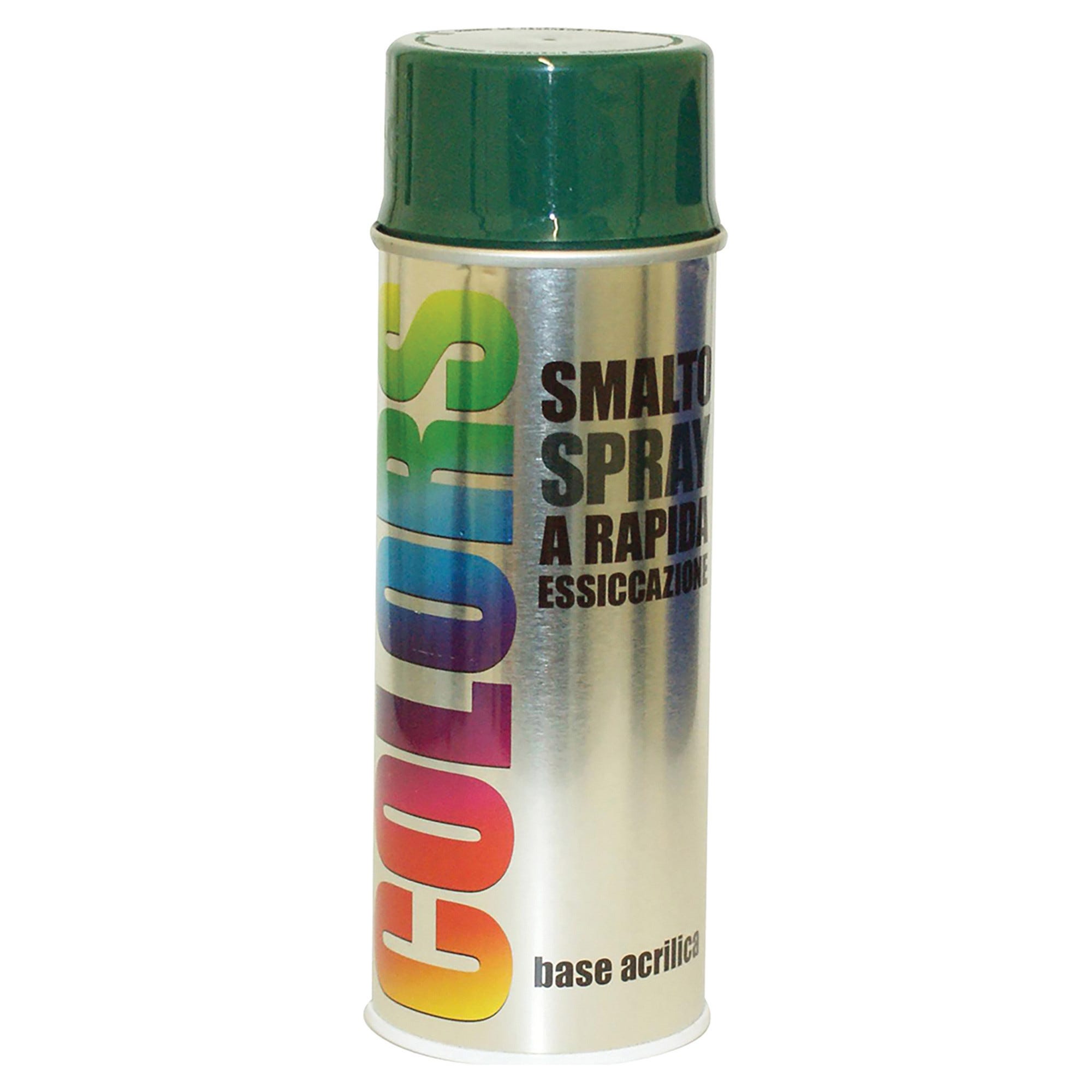 SMALTO SPRAY COLORS MOTIP RAL 6005 VERDE MUSCHIO 400 ml 2 - 4 m² CON 1 l