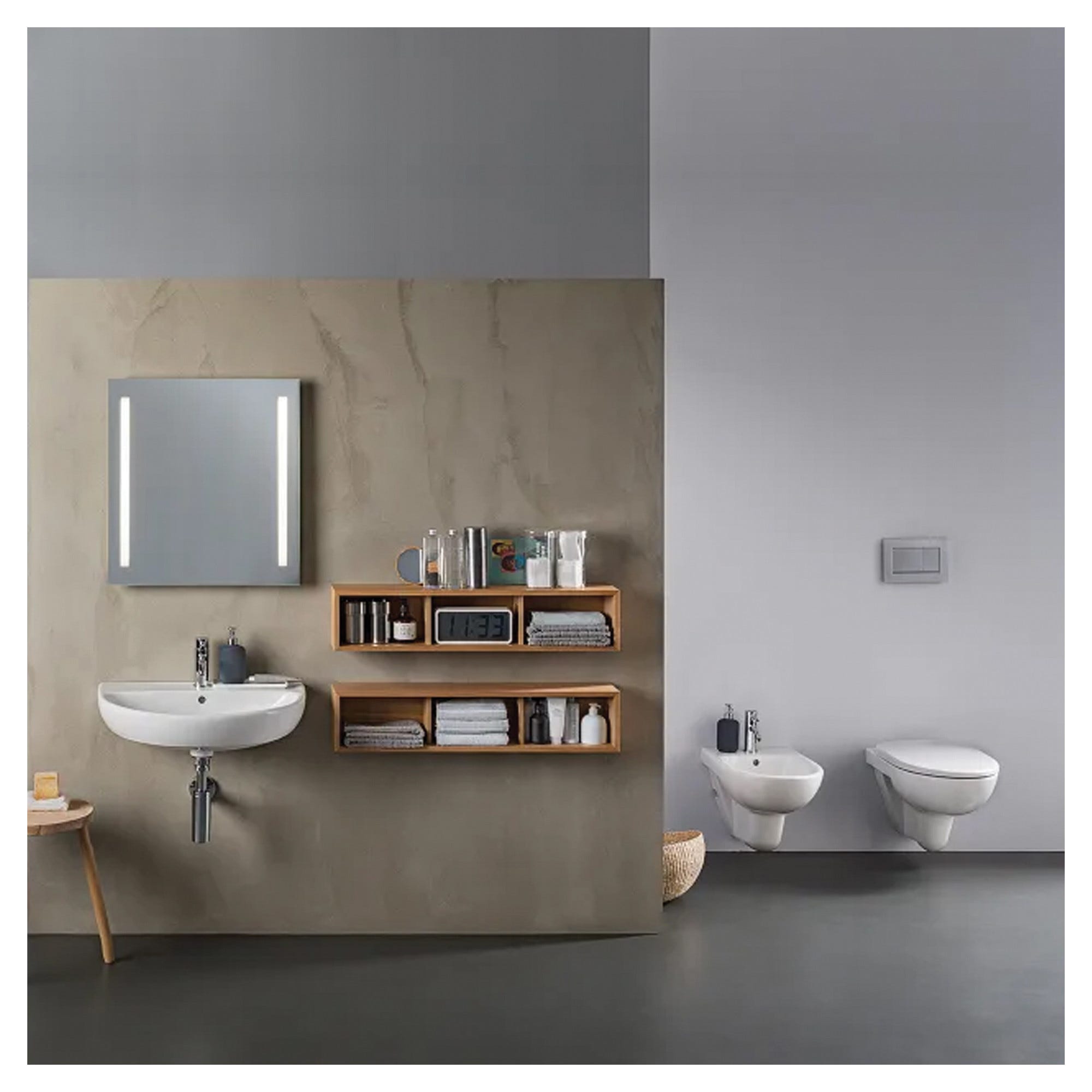 LAVABO A COLONNA E SOSPESO GEBERIT SERIE SELNOVA PRO IN CERAMICA BIANCA ...