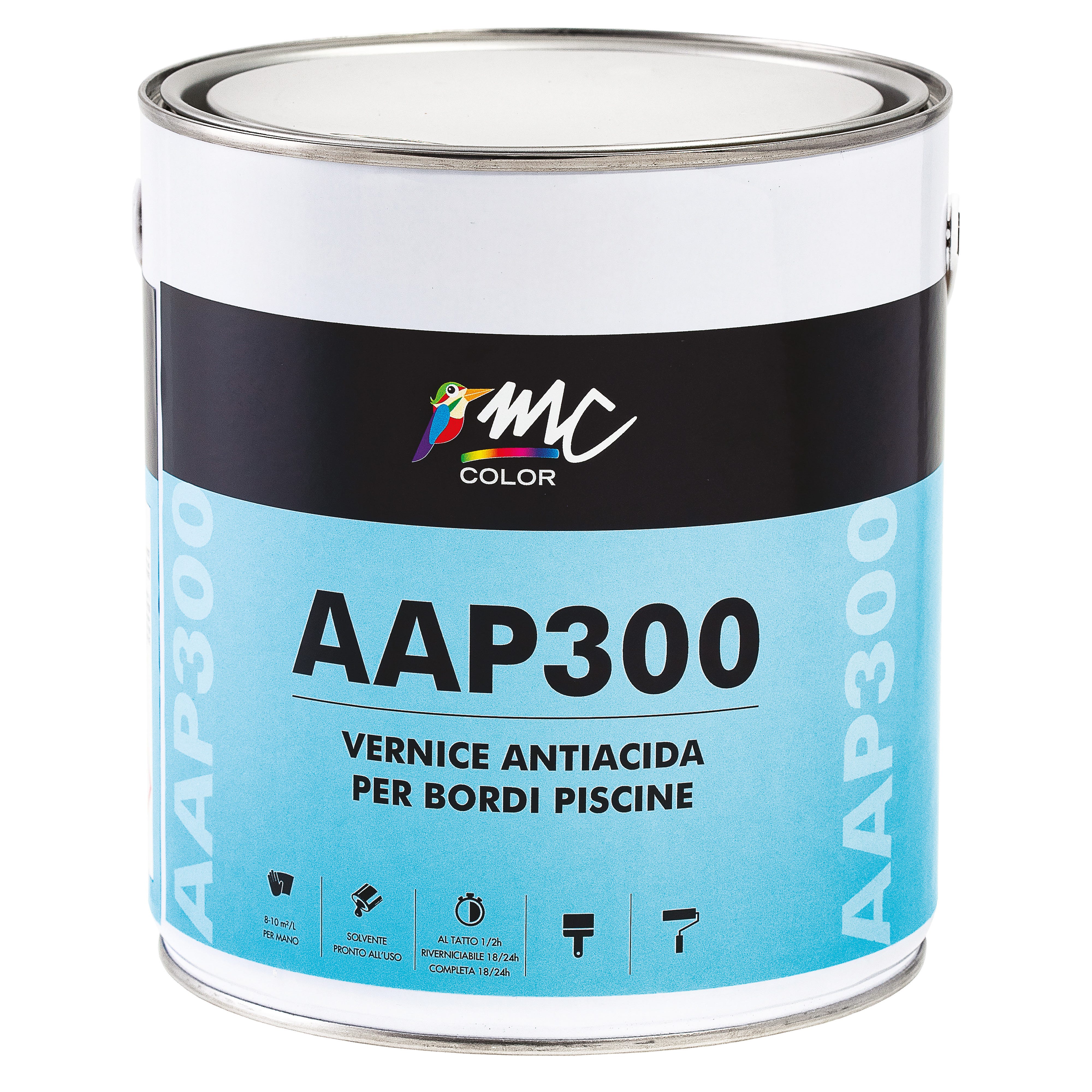 VERNICE ANTIACIDA BORDI PISCINE MCCOLOR 2,5 l AZZURRO 8-10m² x 1l