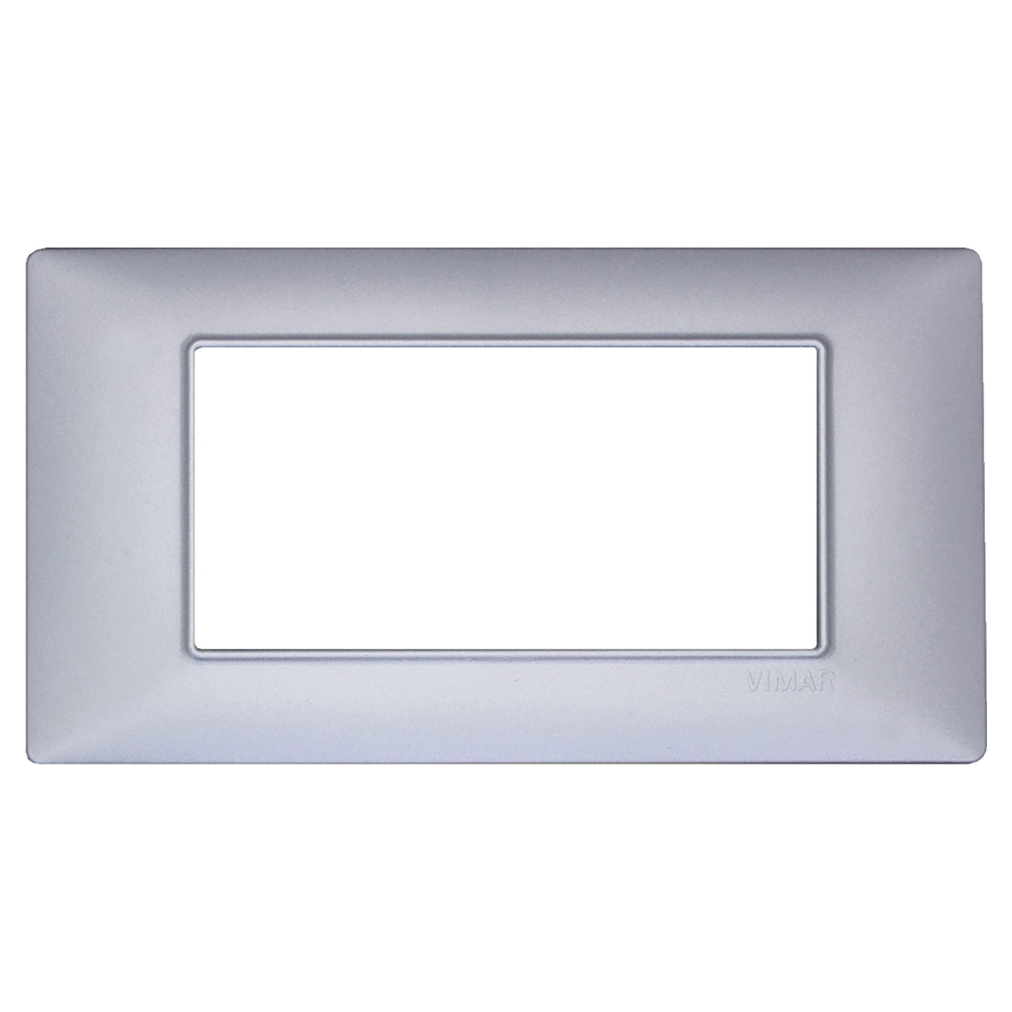 PLACCA VIMAR PLANA 4 MODULI COLORE ARGENTO OPACO