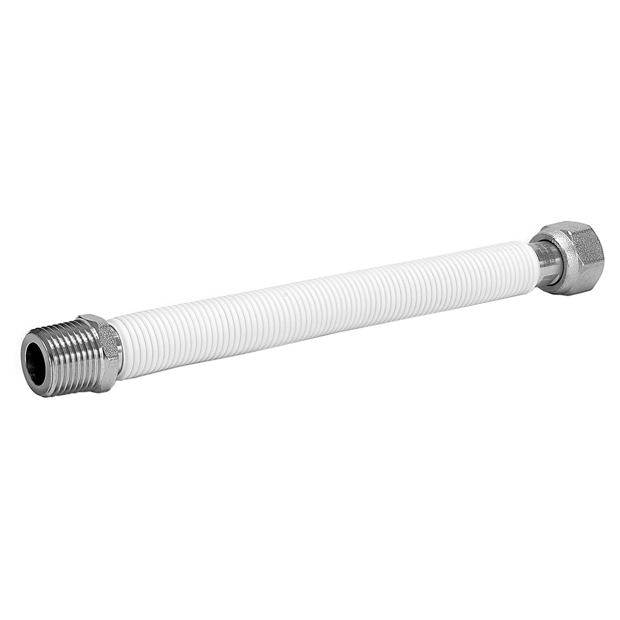 TUBO INOX PSP WWFL MF 1/2'' L 200 - 400 mm ESTENSIBILE RIVESTITO BIANCO ...