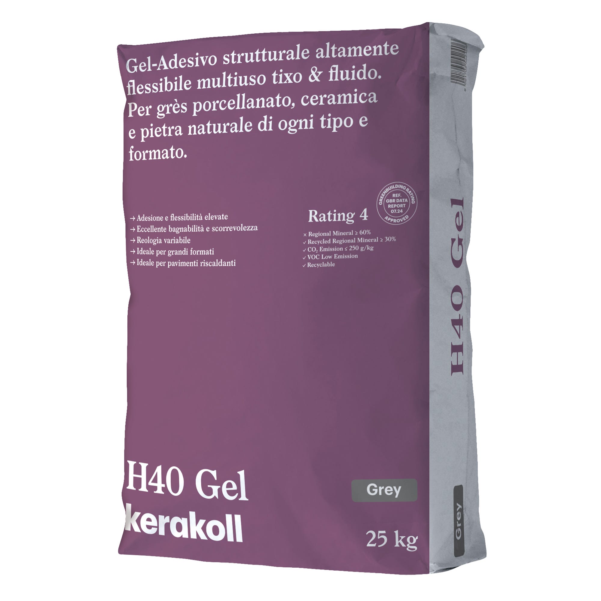 COLLA H40 GEL KERAKOLL 25 KG GRIGIA