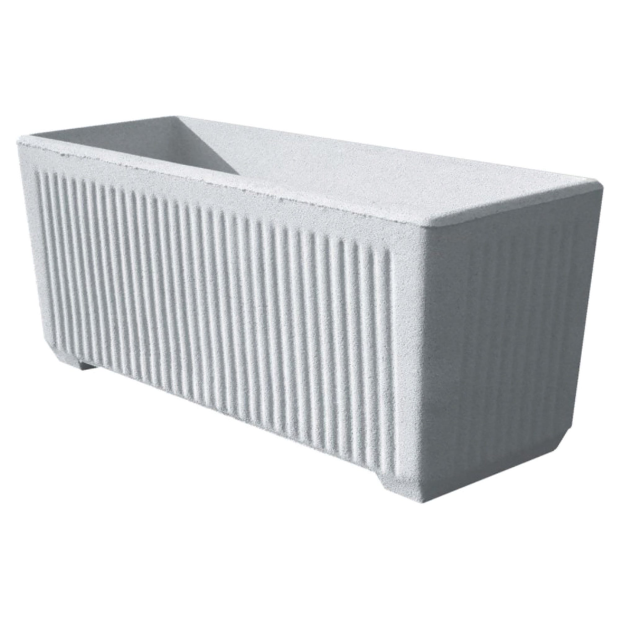 FIORIERA RIGATA IN CALCESTRUZZO BIANCA H40xL100xP39 cm 51 kg | Tecnomat