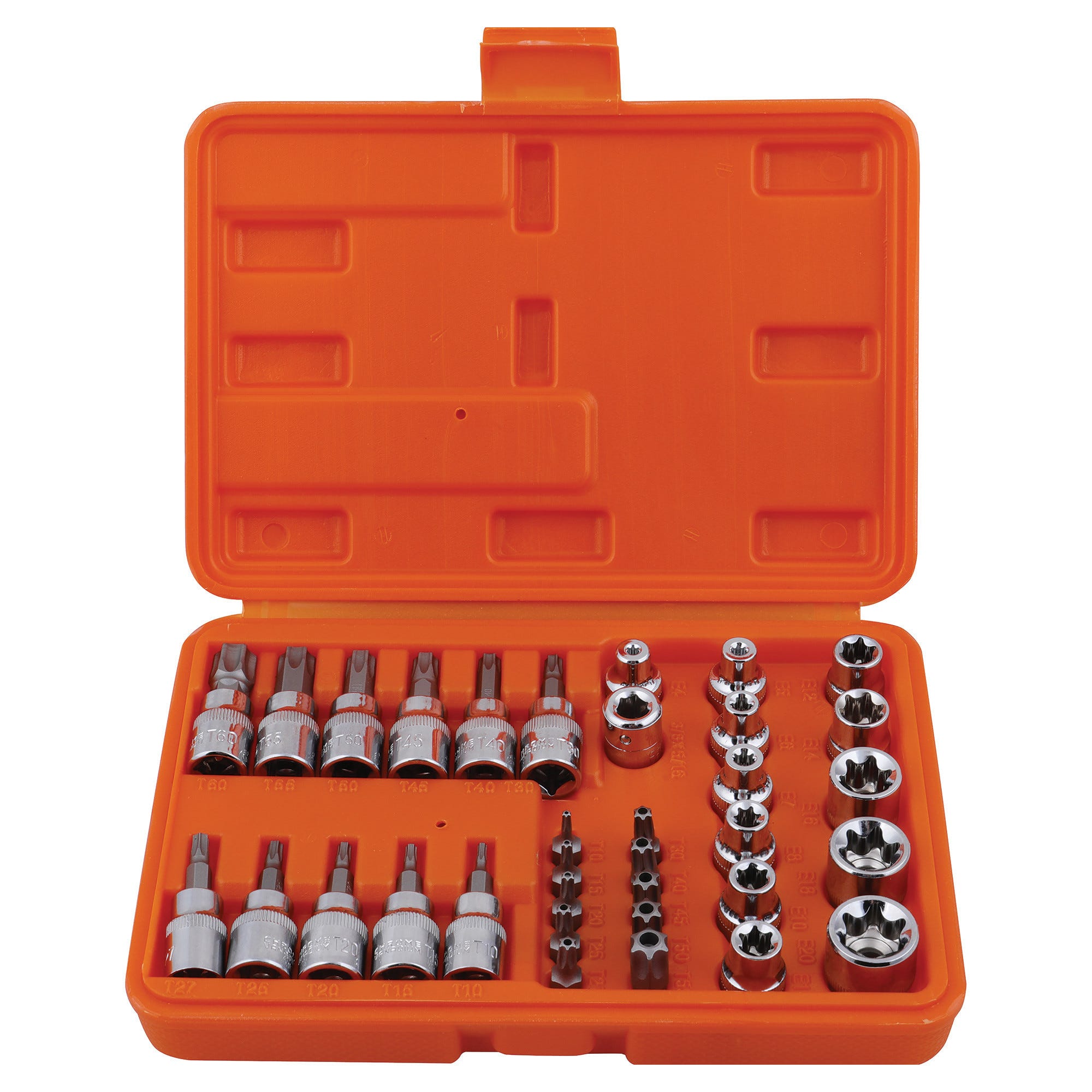 SET 34 BUSSOLE TORX M/F DA E4 A E20 TORX CON FORO E SENZA DA T10 A T60 ...