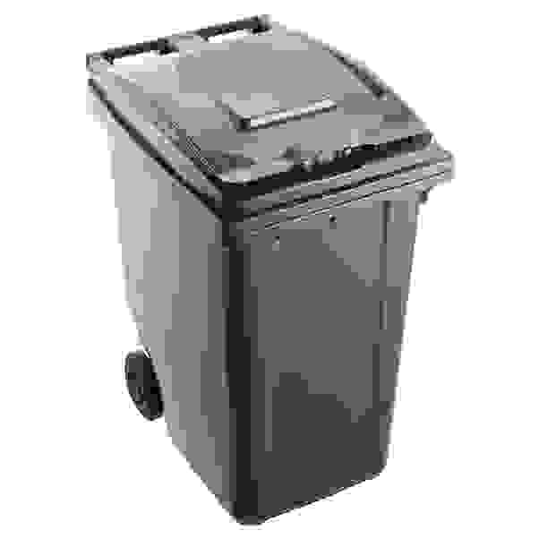 BIDONE CARRELLATO MOBILPLASTIC 360 l GRIGIO SENZA COPERCHIO