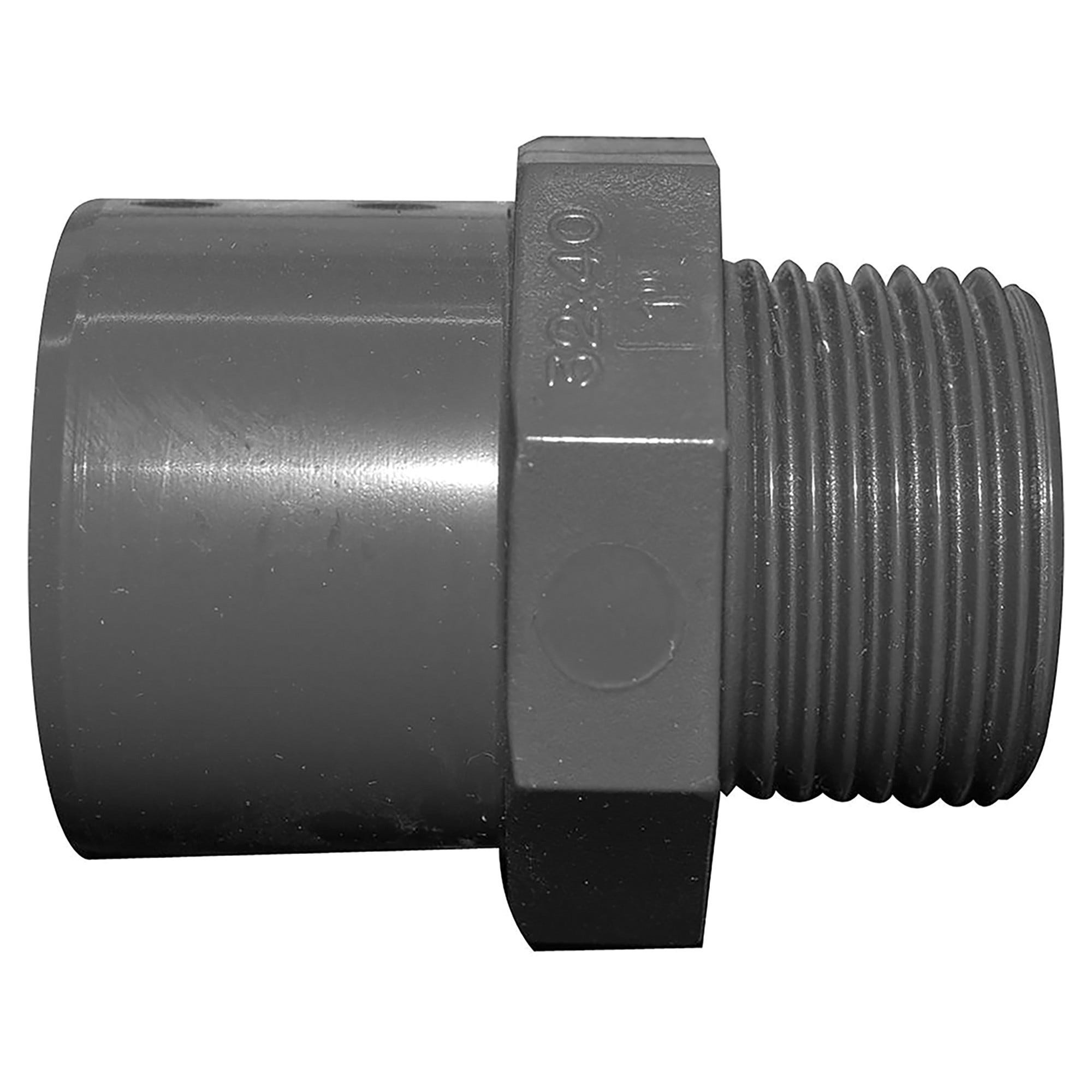 RACCORDO DRITTO PVC M 1'' x Ø 32 mm AD INCOLLO PN16