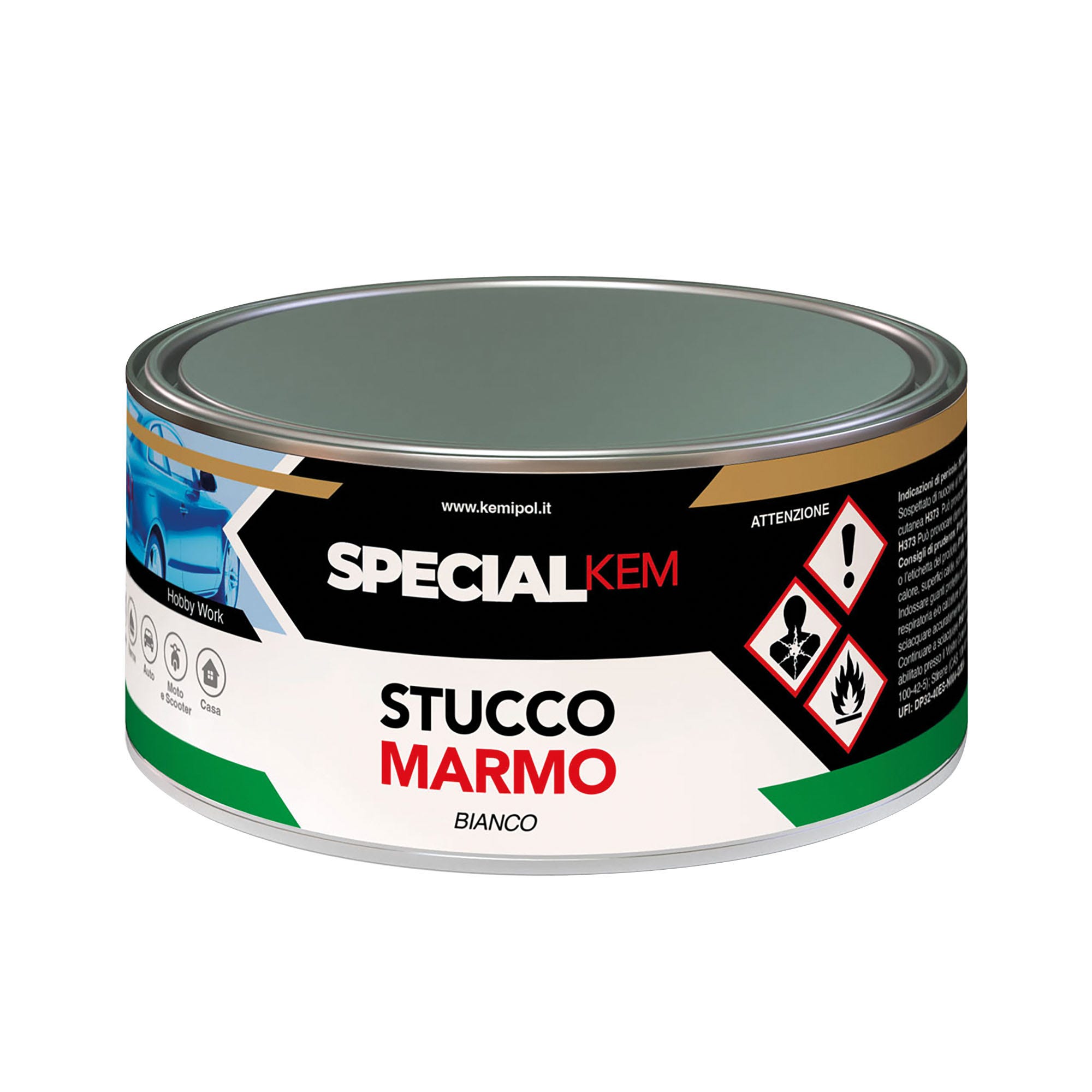 STUCCO PER MARMO/CERAMICA 750 ml POLIESTERE BICOMPONENTE BIANCO
