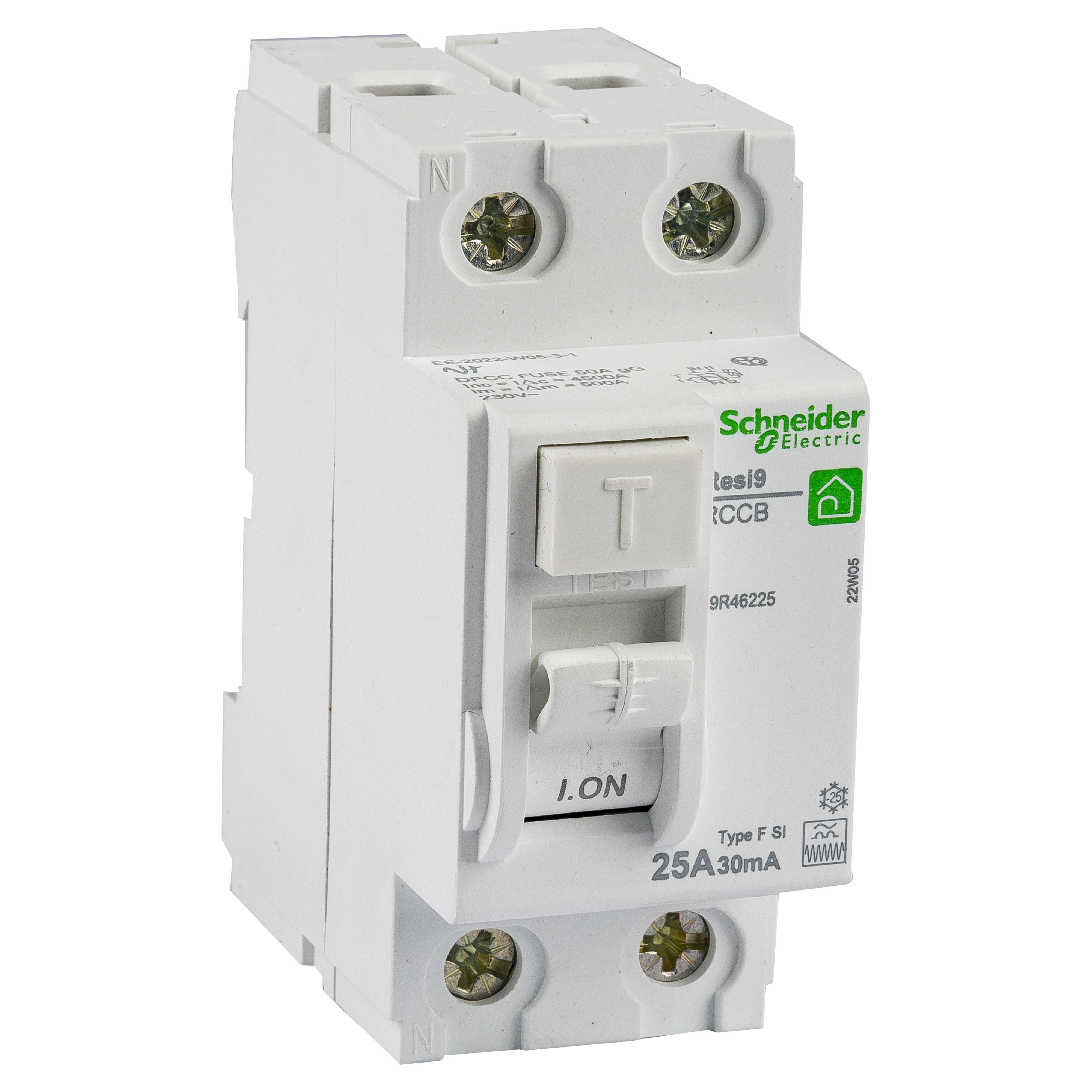INTERRUTTORE DIFFERENZIALE PURO SCHNEIDER 2P 25A 30mA PROTEZIONE ...
