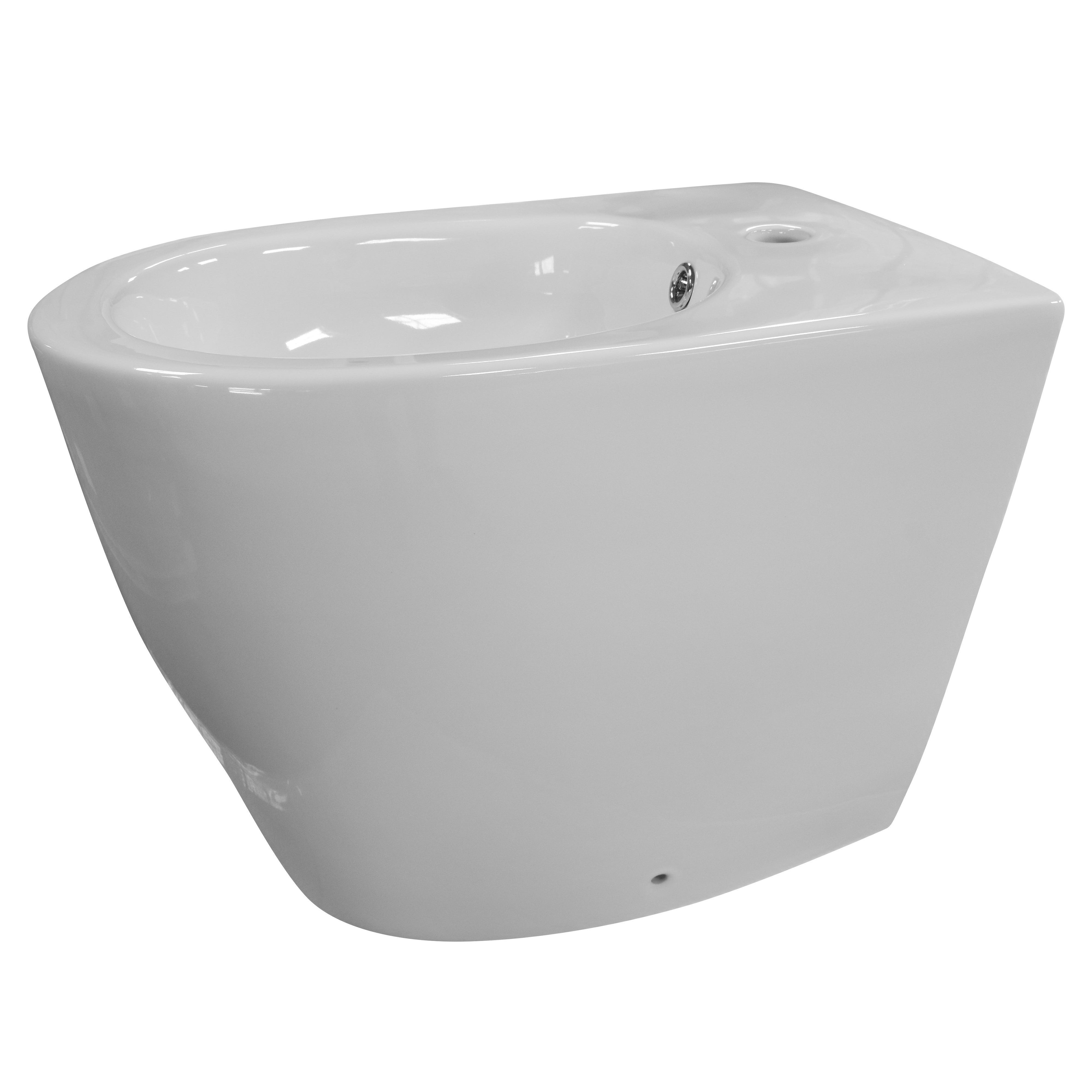 BIDET SERIE LUNA PLUS FILO MURO A TERRA IN CERAMICA BIANCA H 50 cm