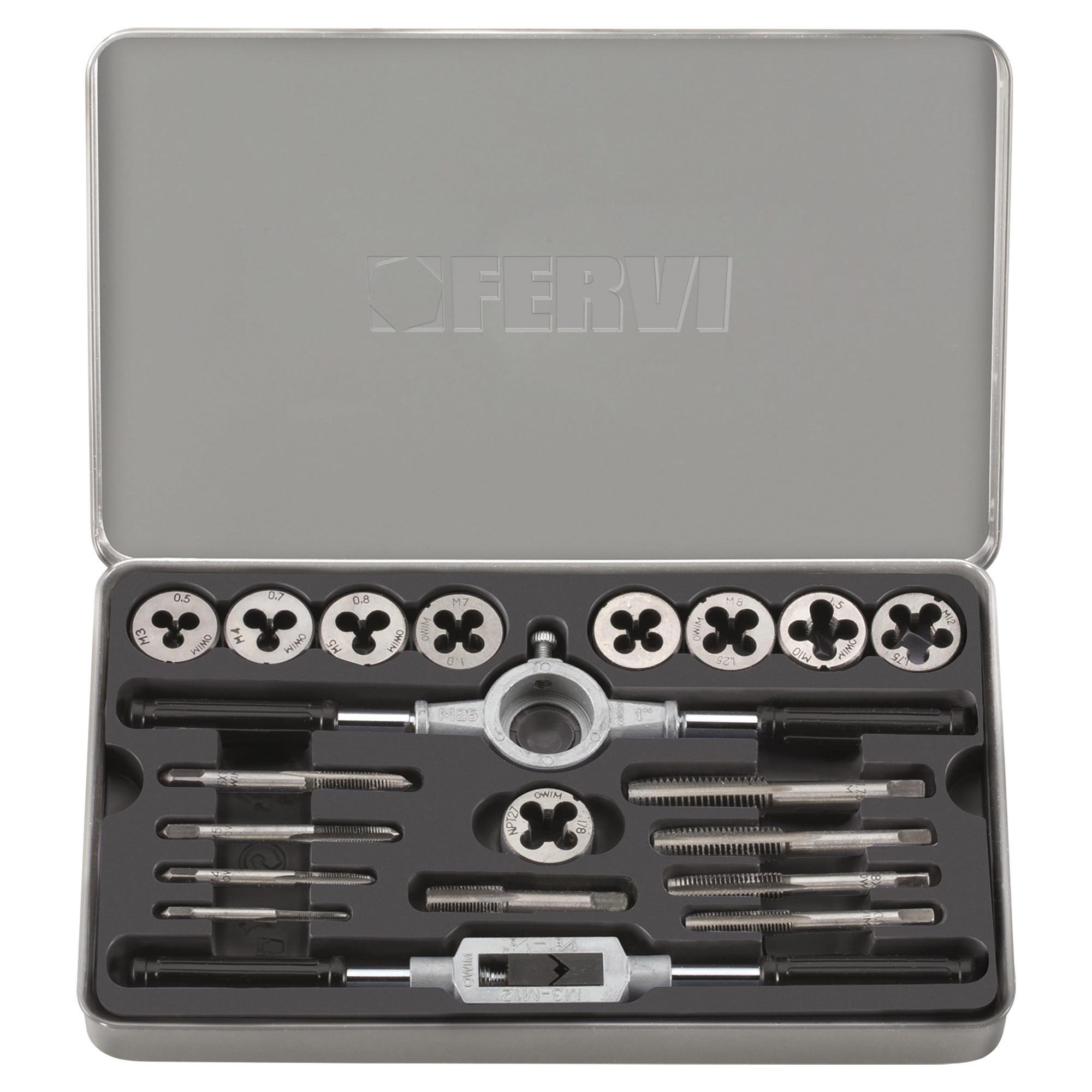 SET 20 MASCHI E FILIERE FERVI PER FILETTARE DA M3 A M12