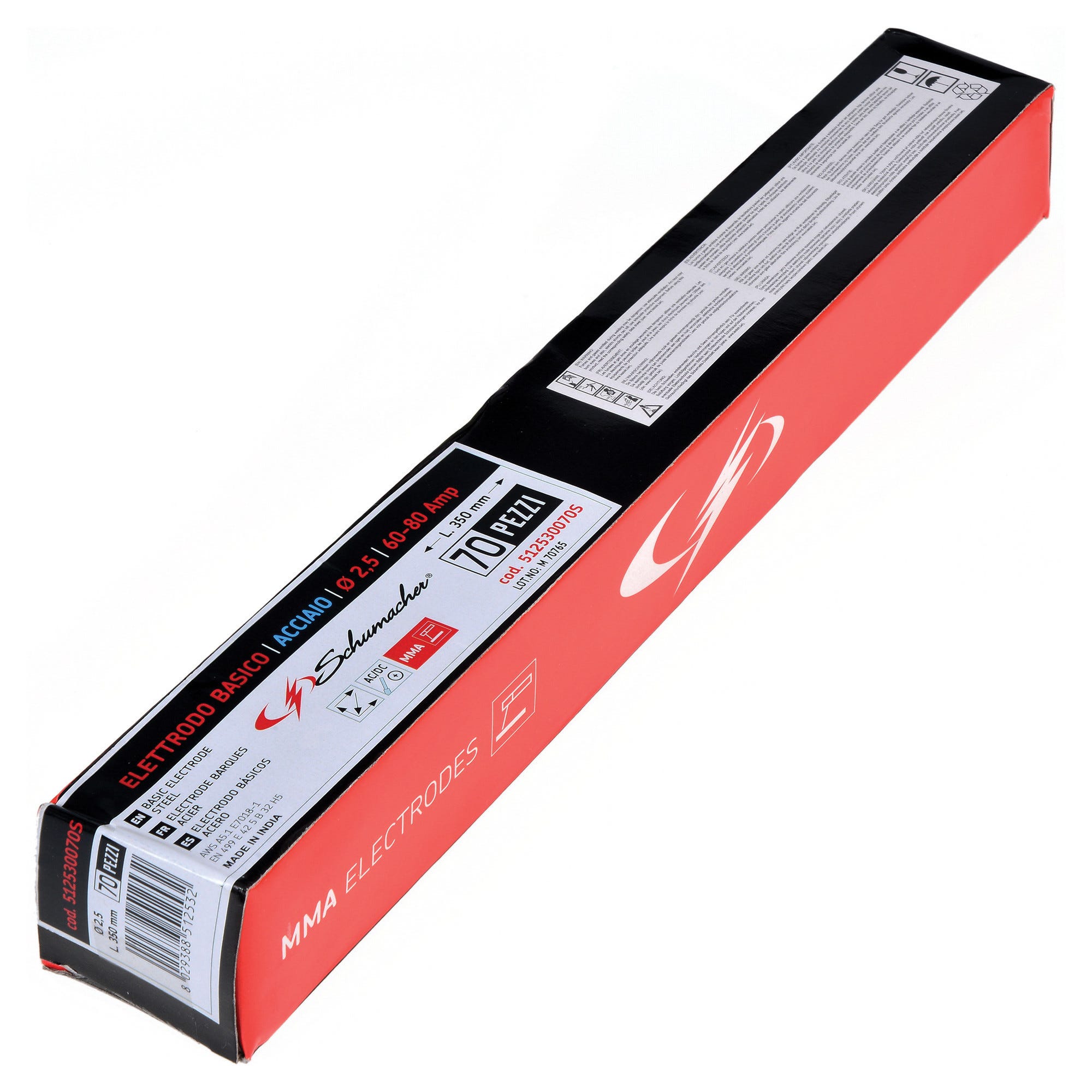 70 ELETTRODI BASICI 2,5 mm SCHUMACHER ACCIAIO E FERRO