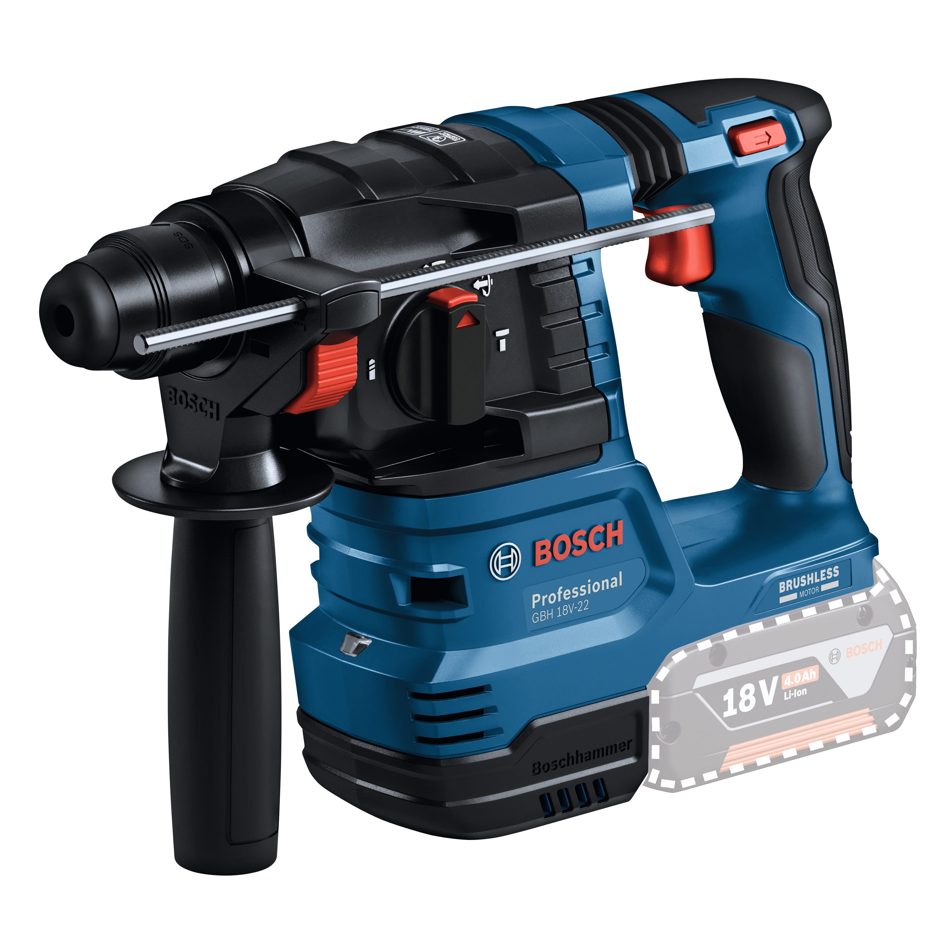 TASSELLATORE BOSCH 18 V GBH 18V-22 BRUSHLESS PROFESSIONAL 2 BATTERIE 4 ...