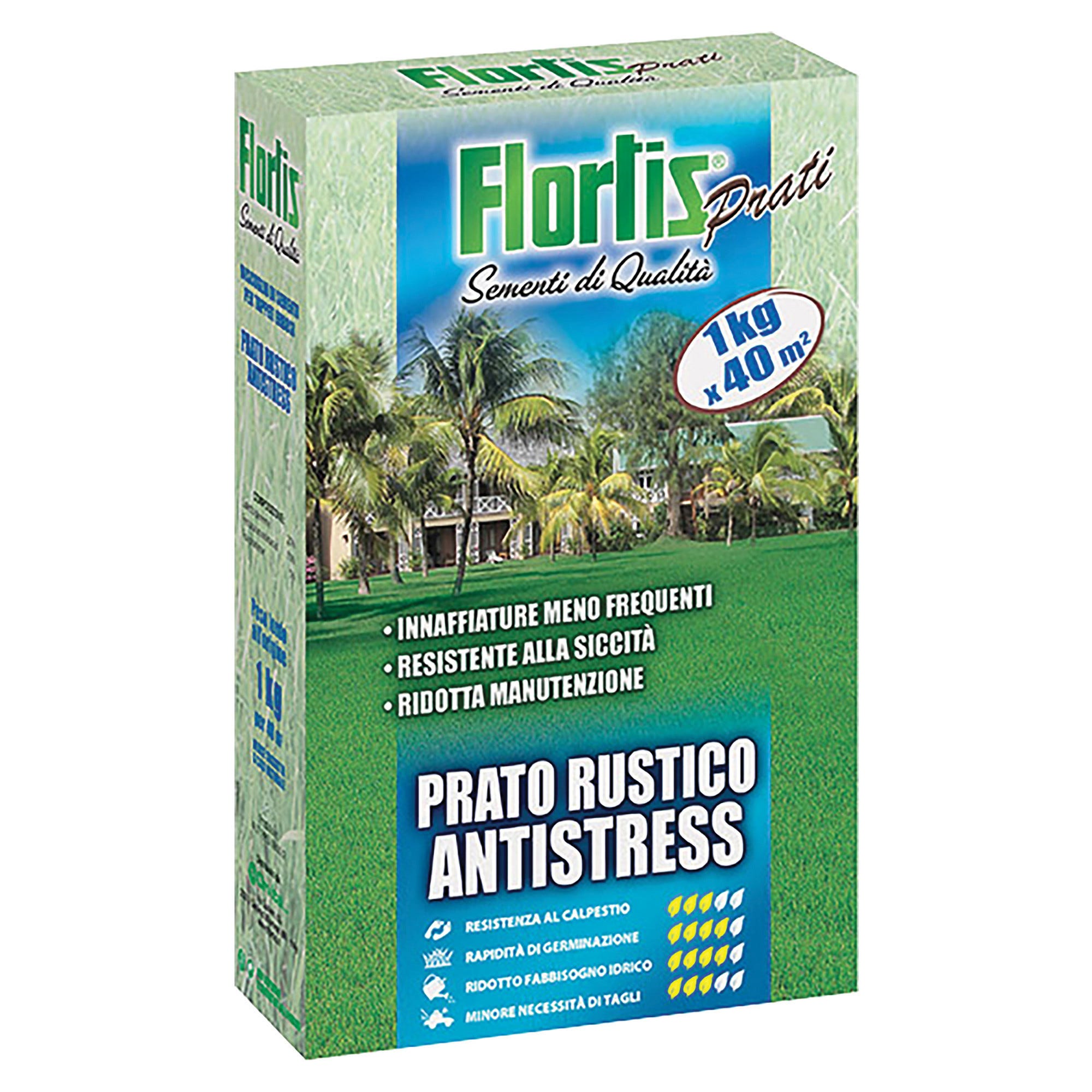 SEME PRATO ANTISTRESS RUSTICO FLORTIS PER 40 m² 1 kg