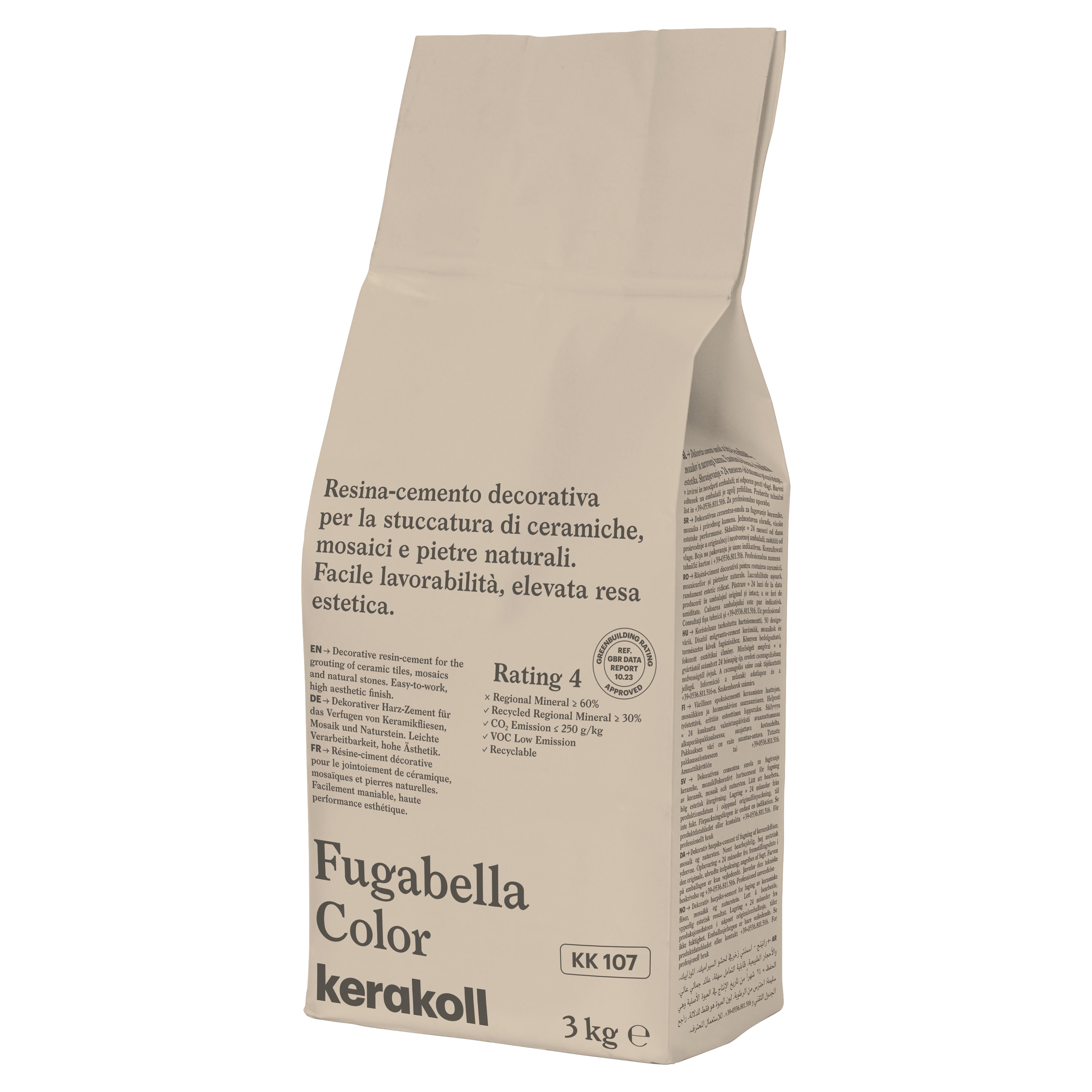 STUCCO FUGABELLA COLOR KERAKOLL KK 107 3kg FUGA 0-20 mm USO INTERNO ED ...