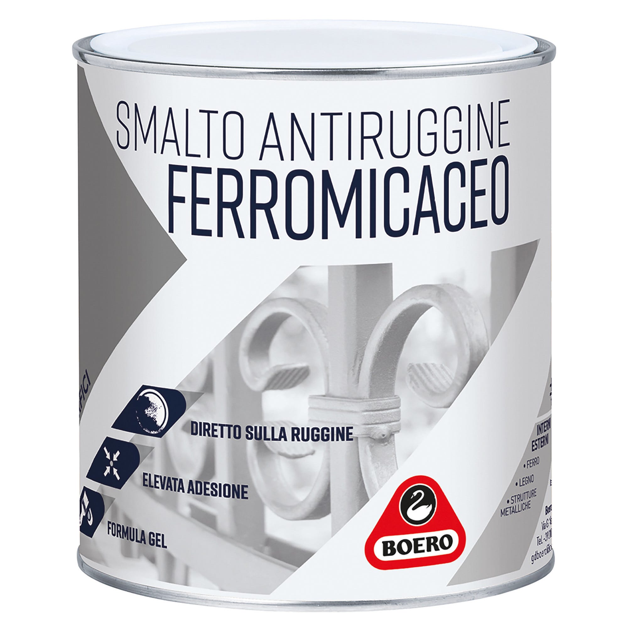 SMALTO ANTIRUGGINE GEL BOERO GRIGIO CHIARO GRANA GROSSA 2,5 l ...