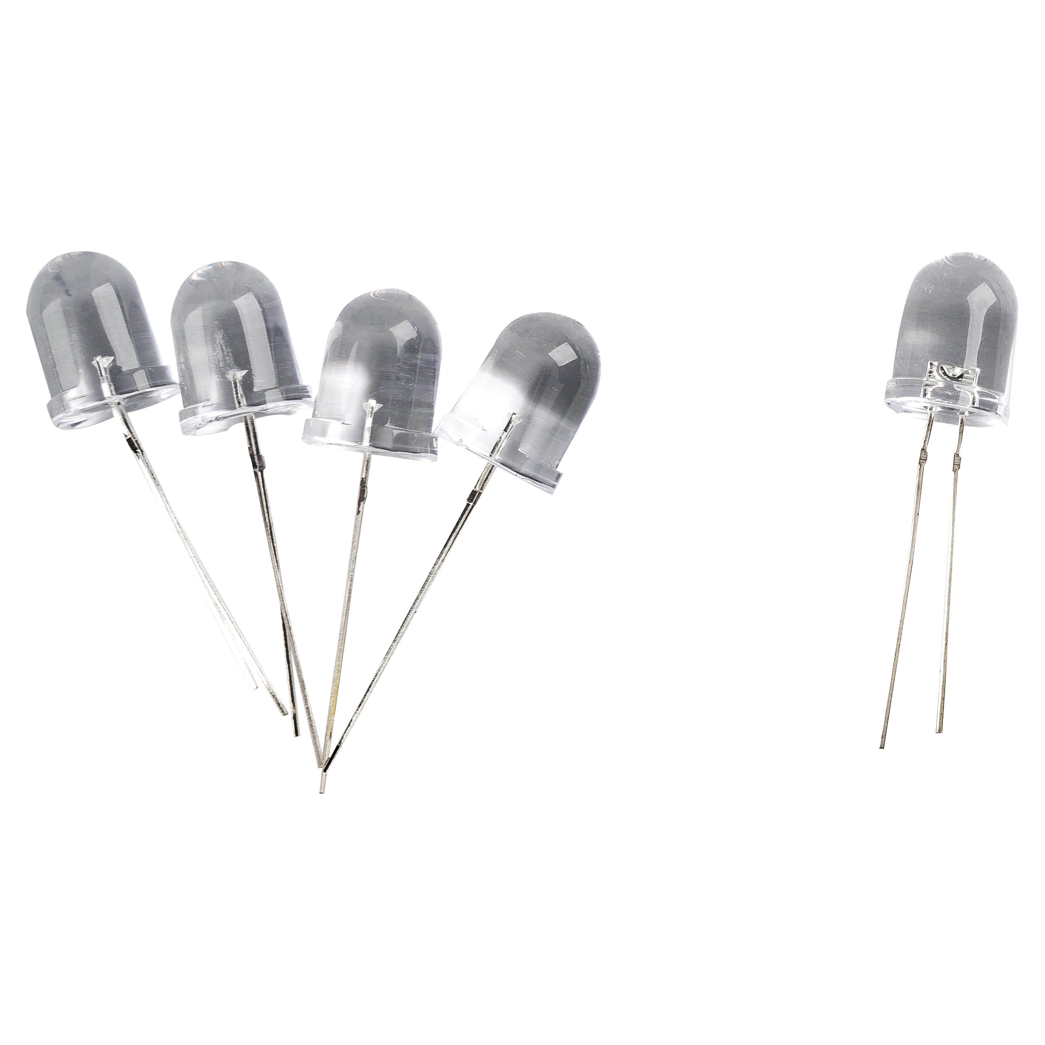 5 LED 10 mm ALTA LUMINOSITA' COLORE ROSSO 1,5-3V