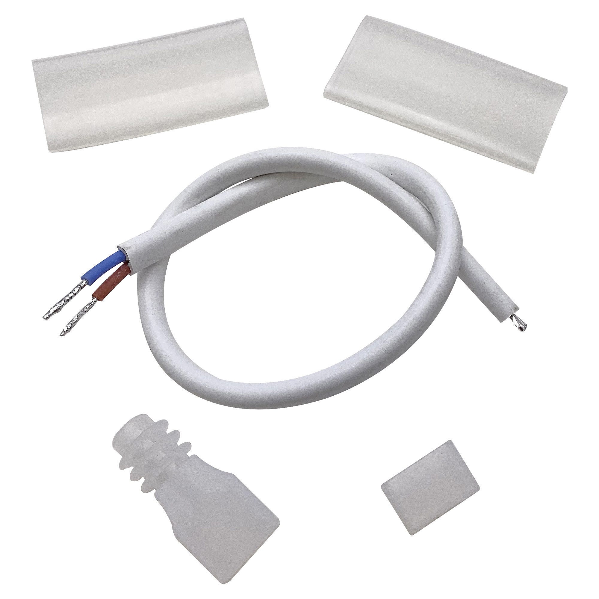 KIT TAGLIO E CHIUSURA STRIP LED 220V CON 1 POWER CAP+ 1 END CAP+30CM ...
