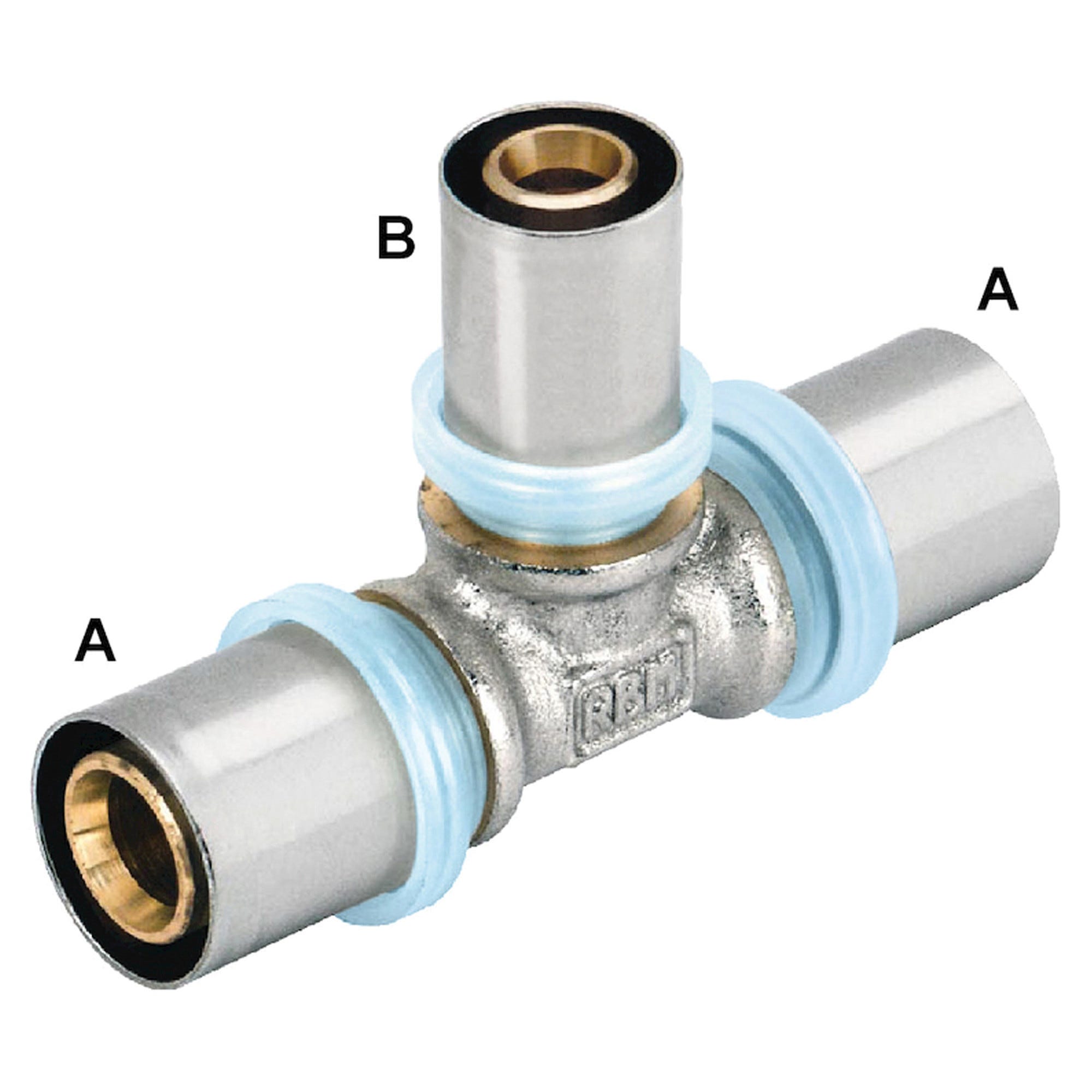 RACCORDO PRESS FIT RBM PER MULTISTRATO TEE RIDOTTA 20x16x20 mm ...