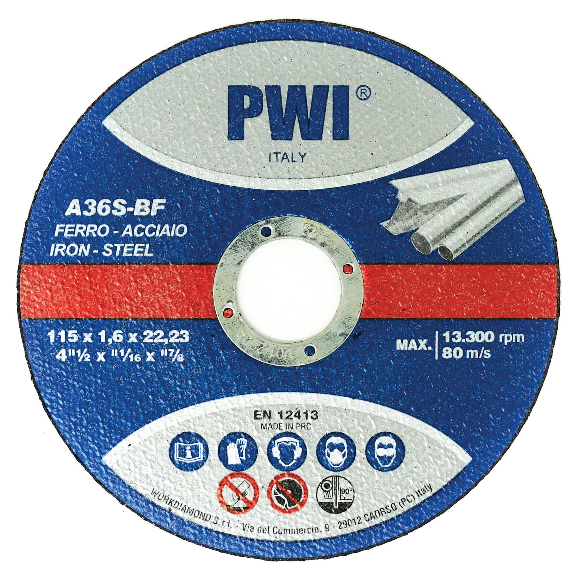 100 DISCHI ABRASIVI WORKDIAMOND Ø115 mm SPESSORE 1,6 mm TAGLIO FERRO ...