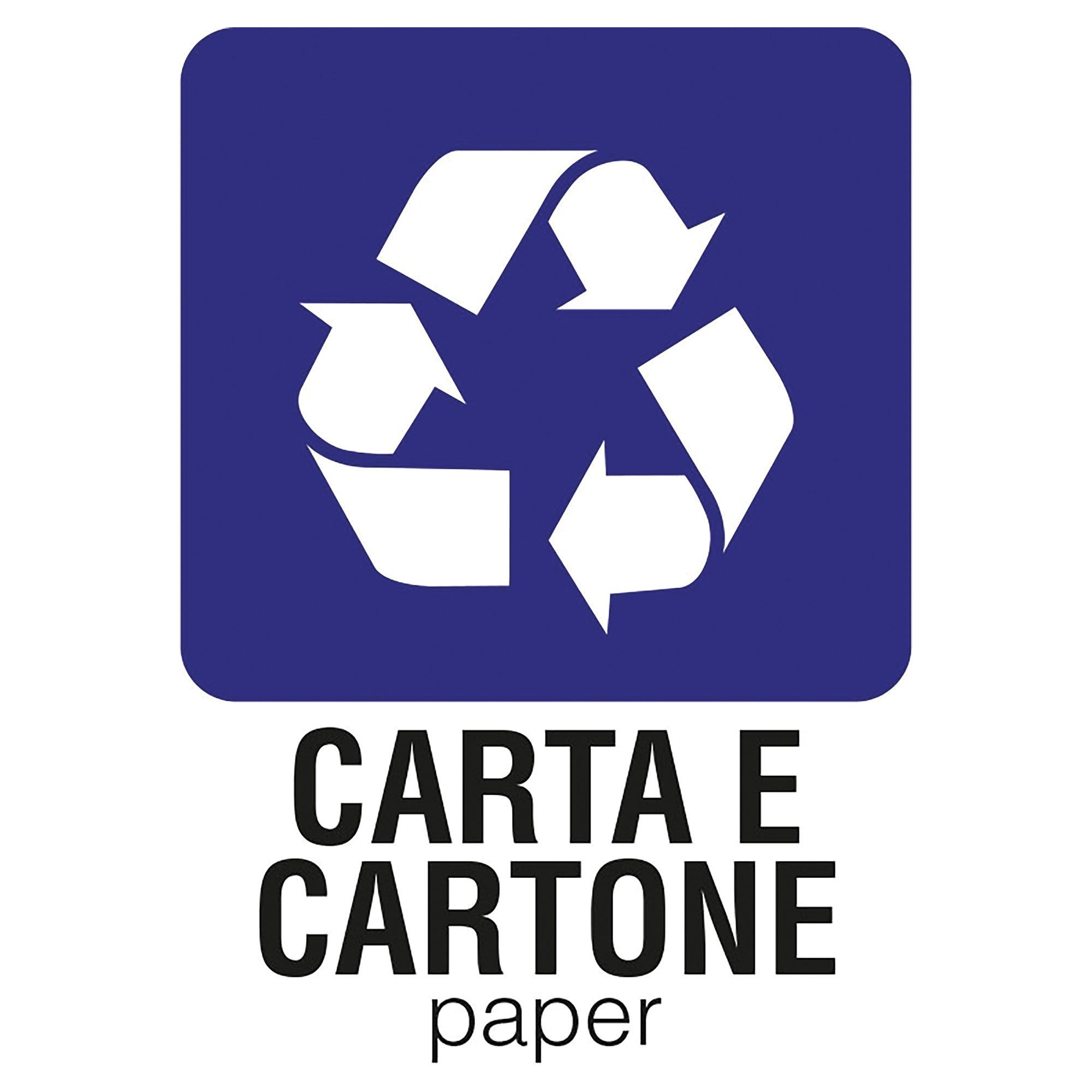 ADESIVO RIFIUTI CARTA ITALIANO/INGLESE IN PVC 15x20 cm